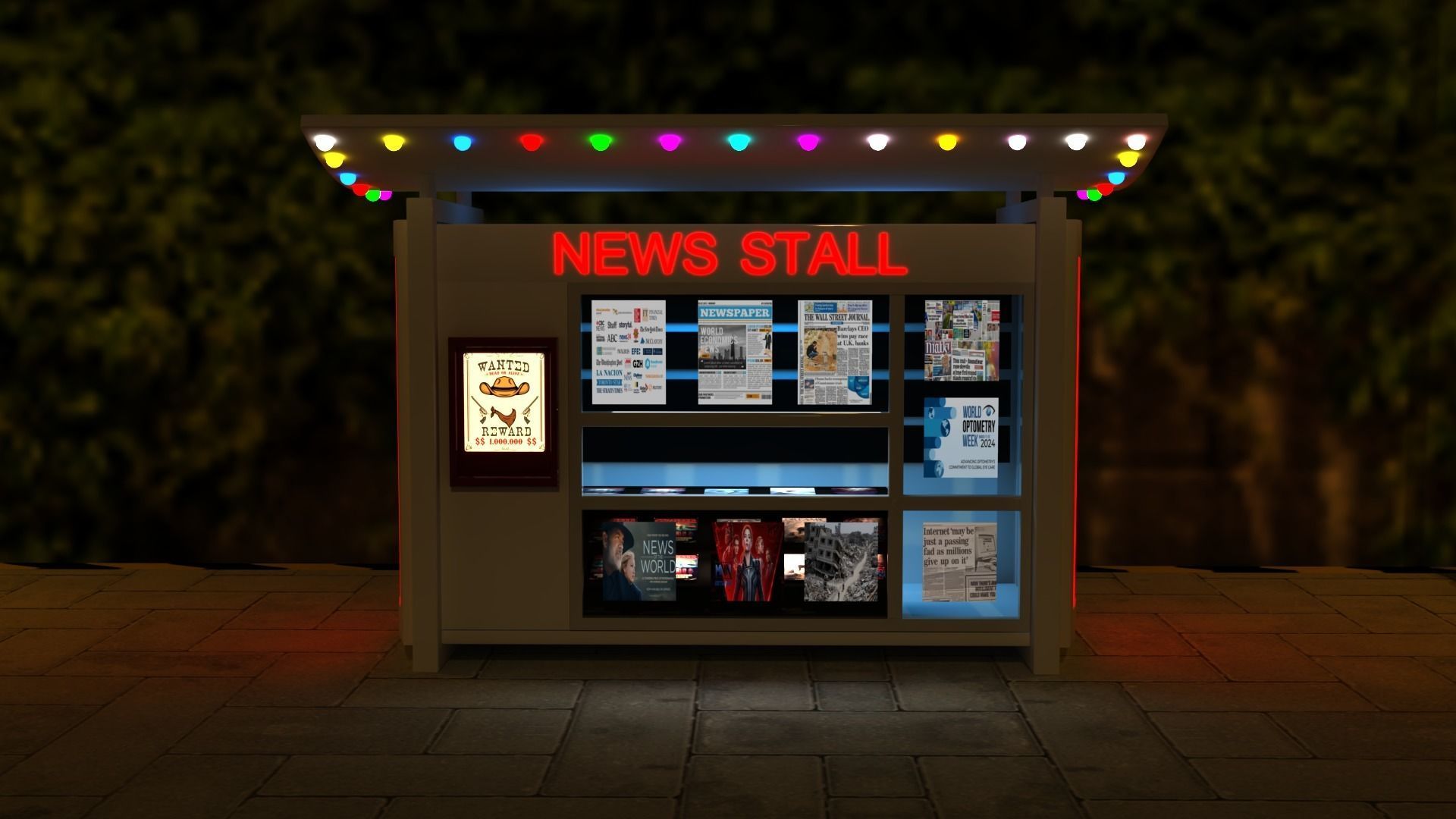 News stall free VR / AR / low-poly 3D model | CGTrader