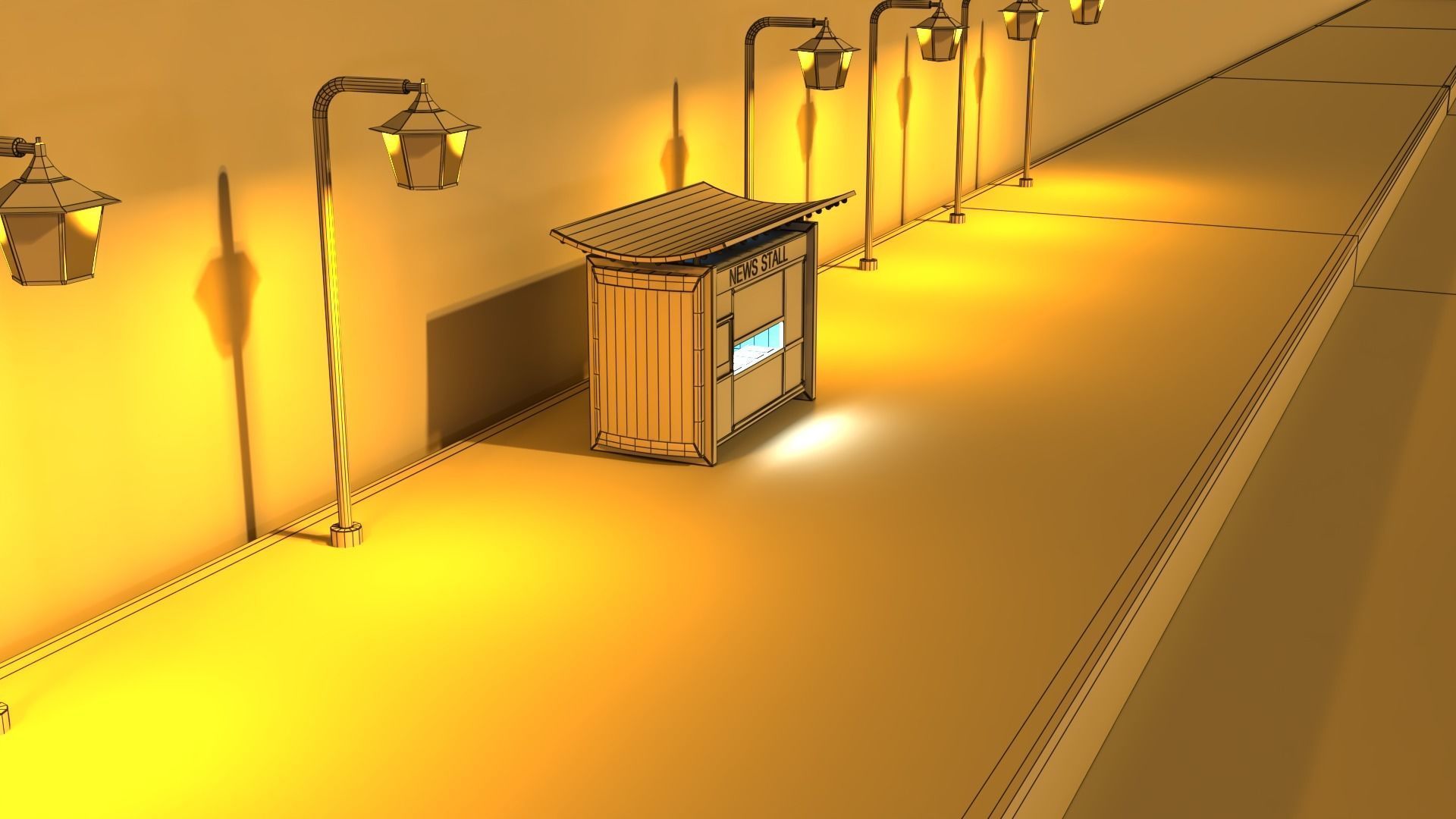 News stall free VR / AR / low-poly 3D model | CGTrader