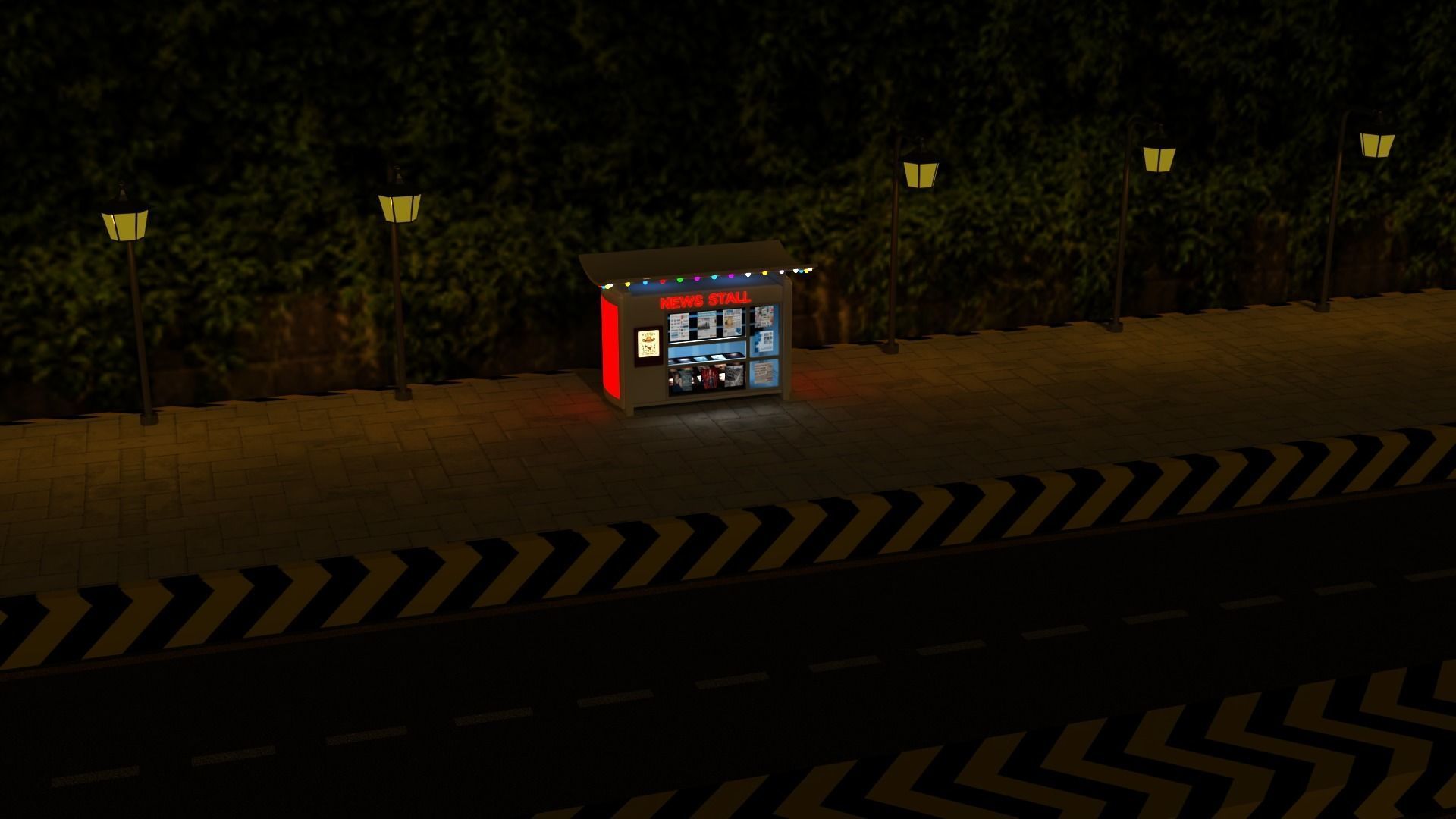 News stall free VR / AR / low-poly 3D model | CGTrader