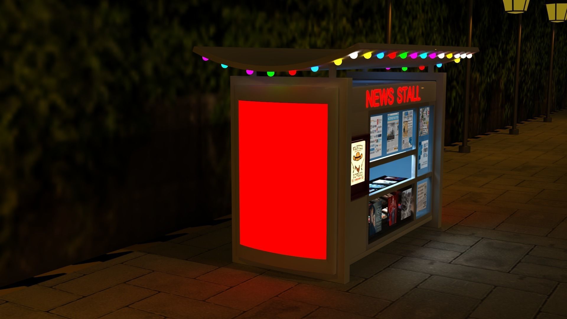 News stall free VR / AR / low-poly 3D model | CGTrader