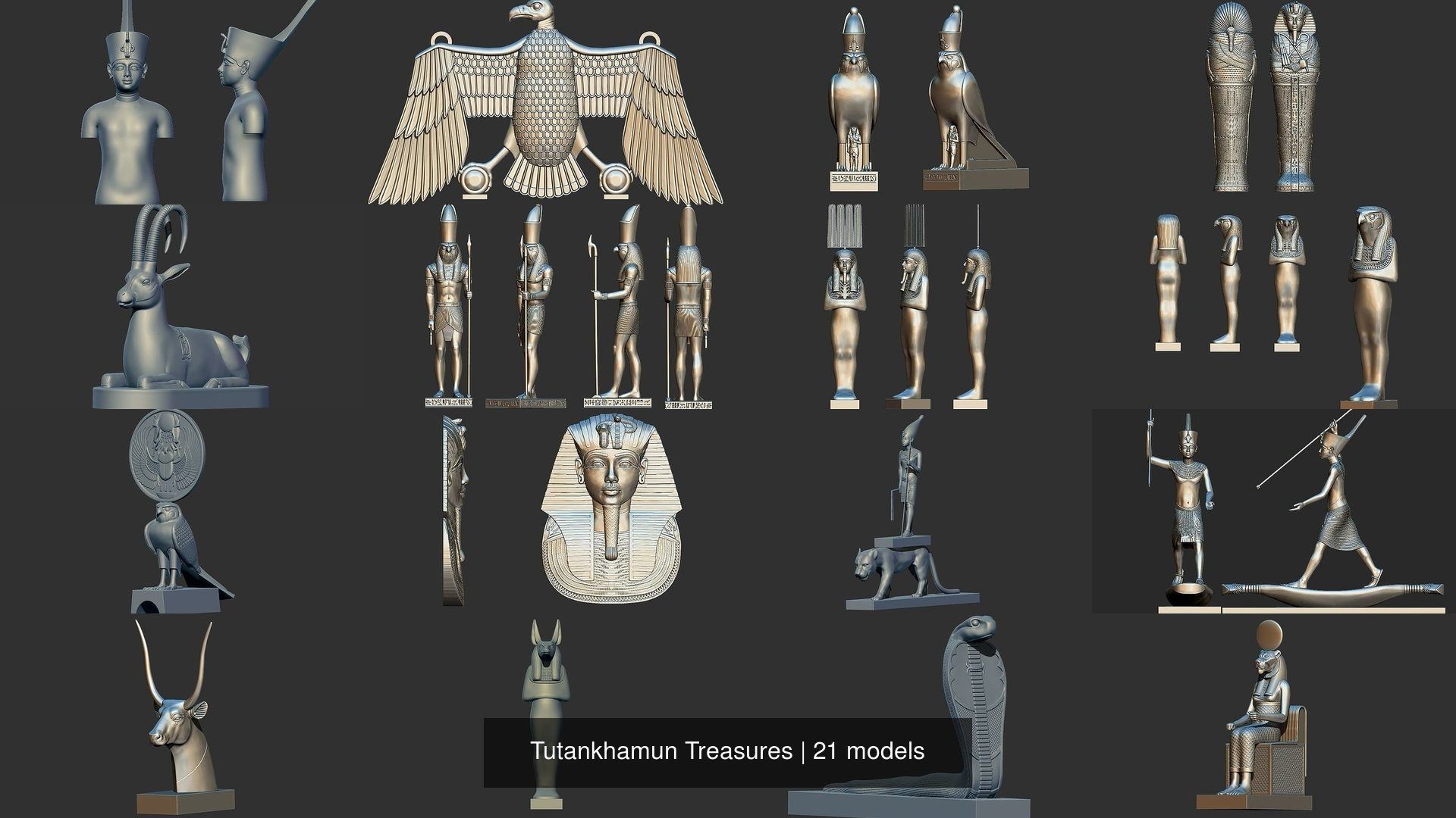 king tut ankh Amon Tutankhamun 3d models 3D Model Collection 3D ...