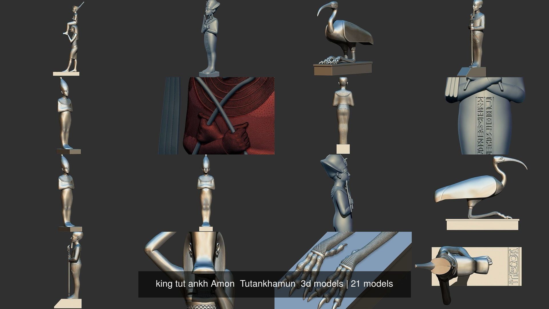 king tut ankh Amon Tutankhamun 3d models 3D Model Collection 3D ...