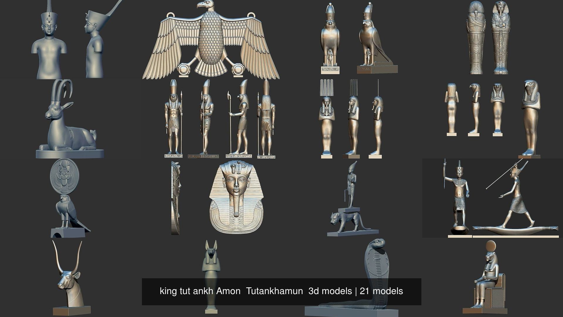 king tut ankh Amon Tutankhamun 3d models 3D Model Collection 3D ...