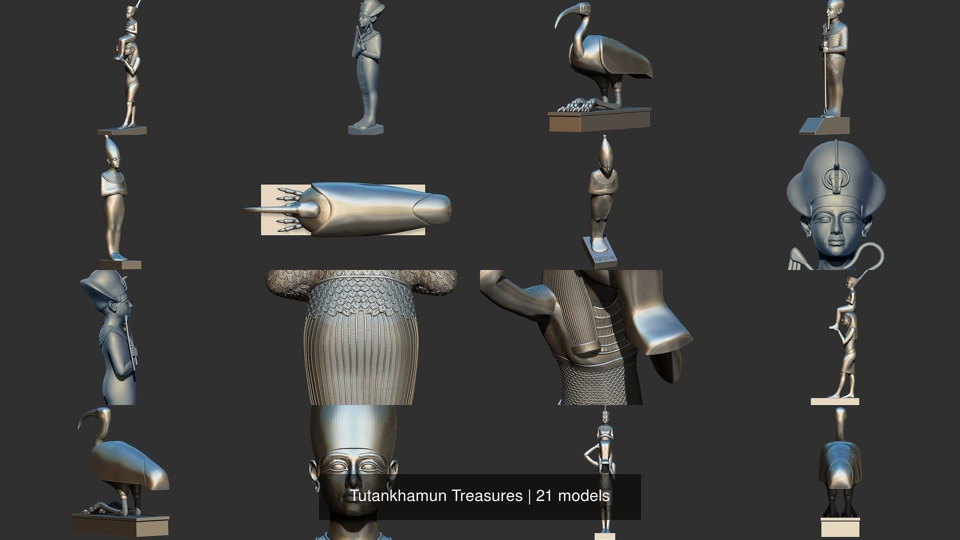 king tut ankh Amon Tutankhamun 3d models 3D Model Collection 3D ...