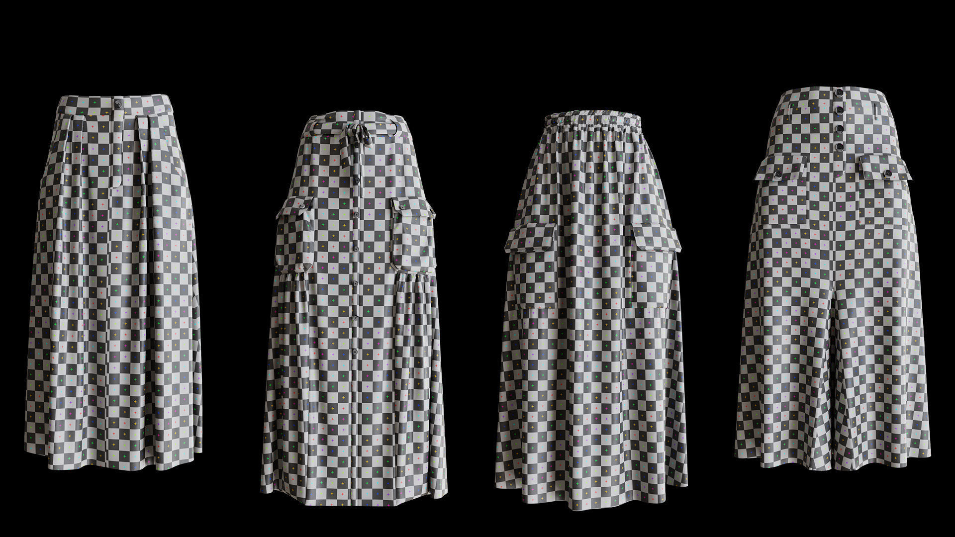 4 Long skirts vol03 3D model | CGTrader
