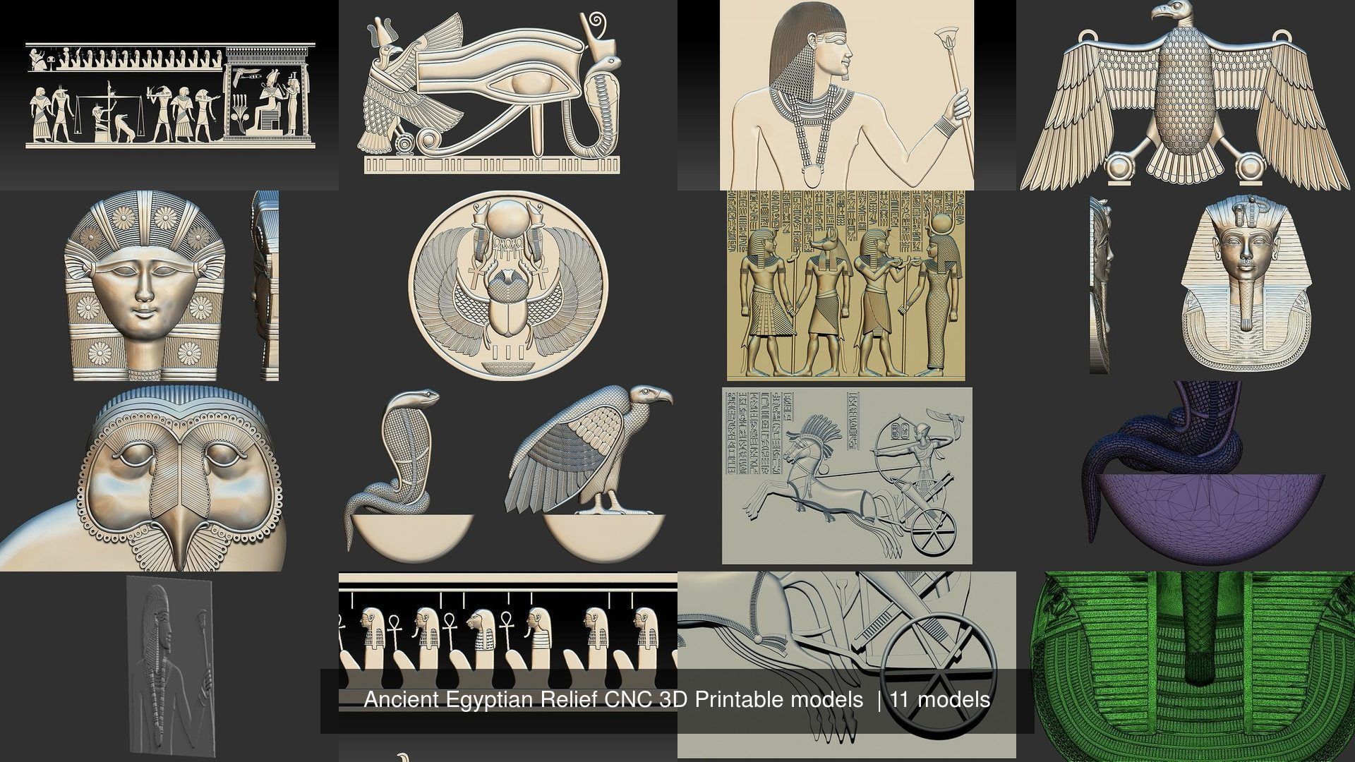 Ancient Egyptian Relief CNC 3D Printable models 3D Model Collection 3D ...
