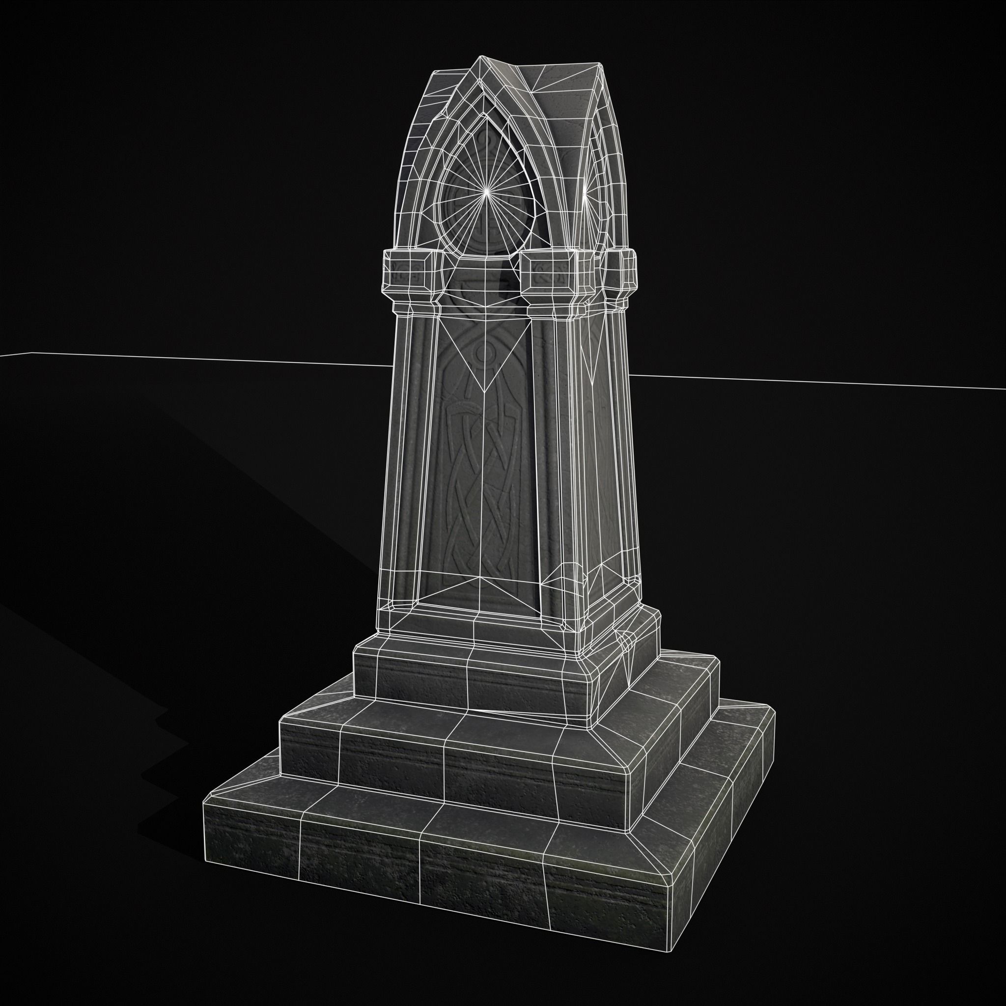 3D model Gothic Obelisk Tombstone VR / AR / low-poly | CGTrader