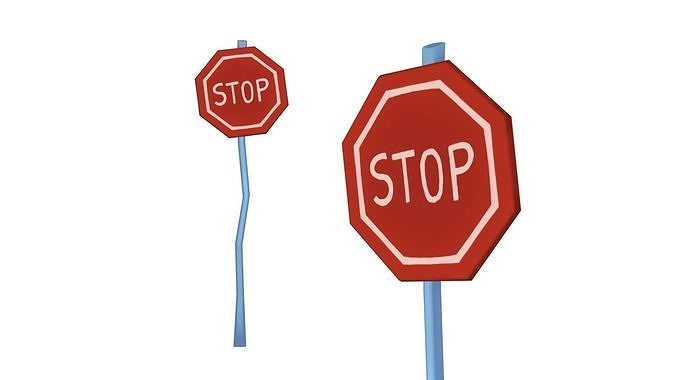 Stop Sign - Hand Painted free 3D model | CGTrader