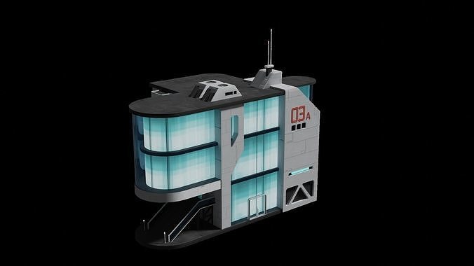 3D model Sci-fi building laboratory VR / AR / low-poly | CGTrader
