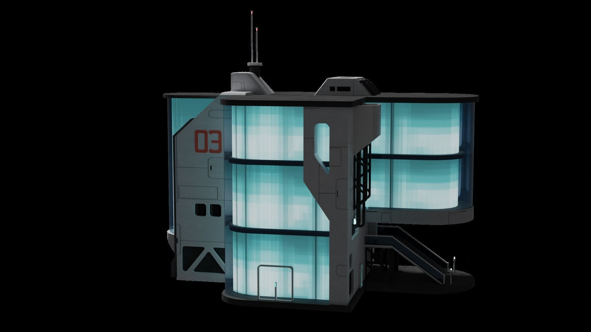 3D model Sci-fi building laboratory VR / AR / low-poly | CGTrader