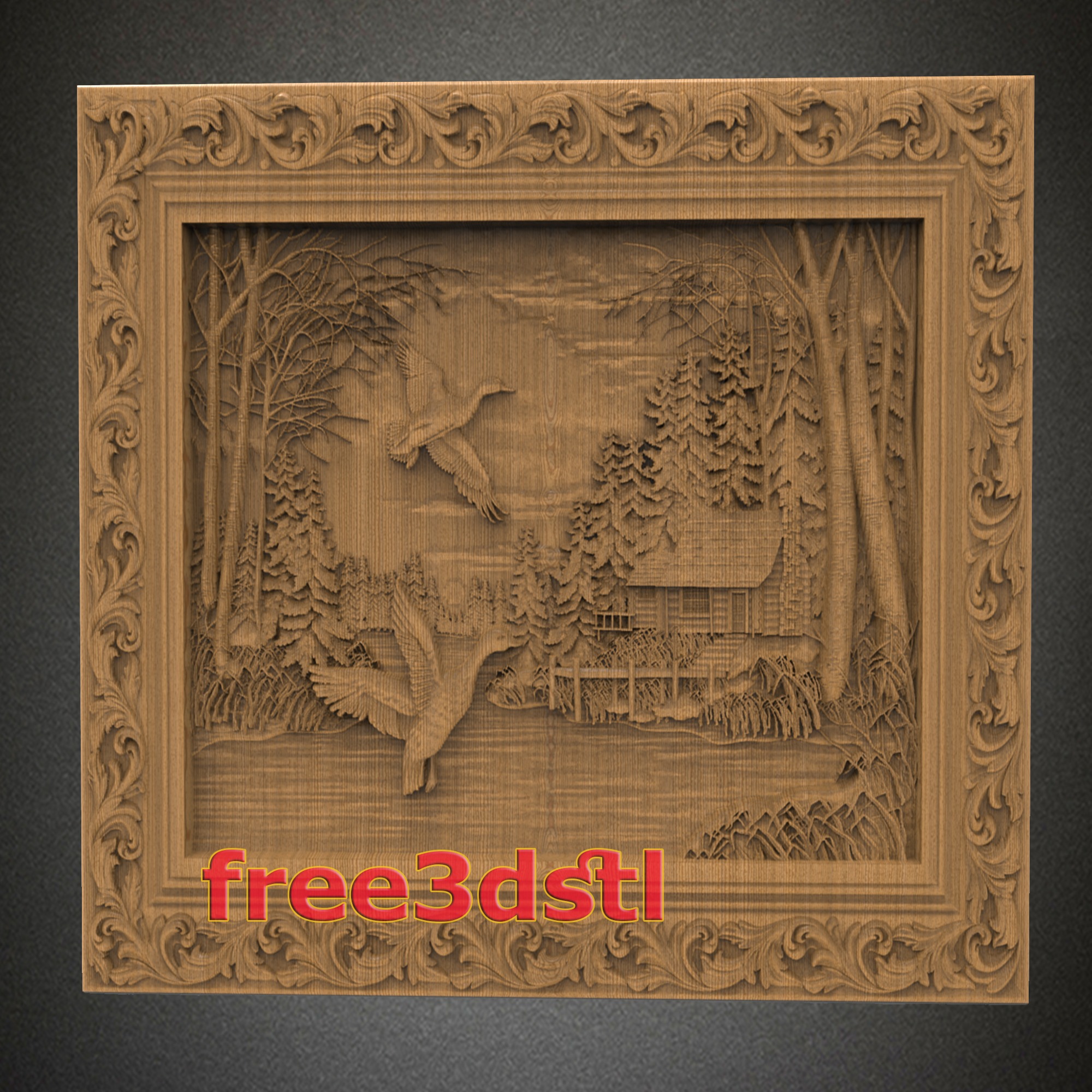 HOUSE LAKE FOREST 3D STL Model for CNC Router free 3D model 3D ...