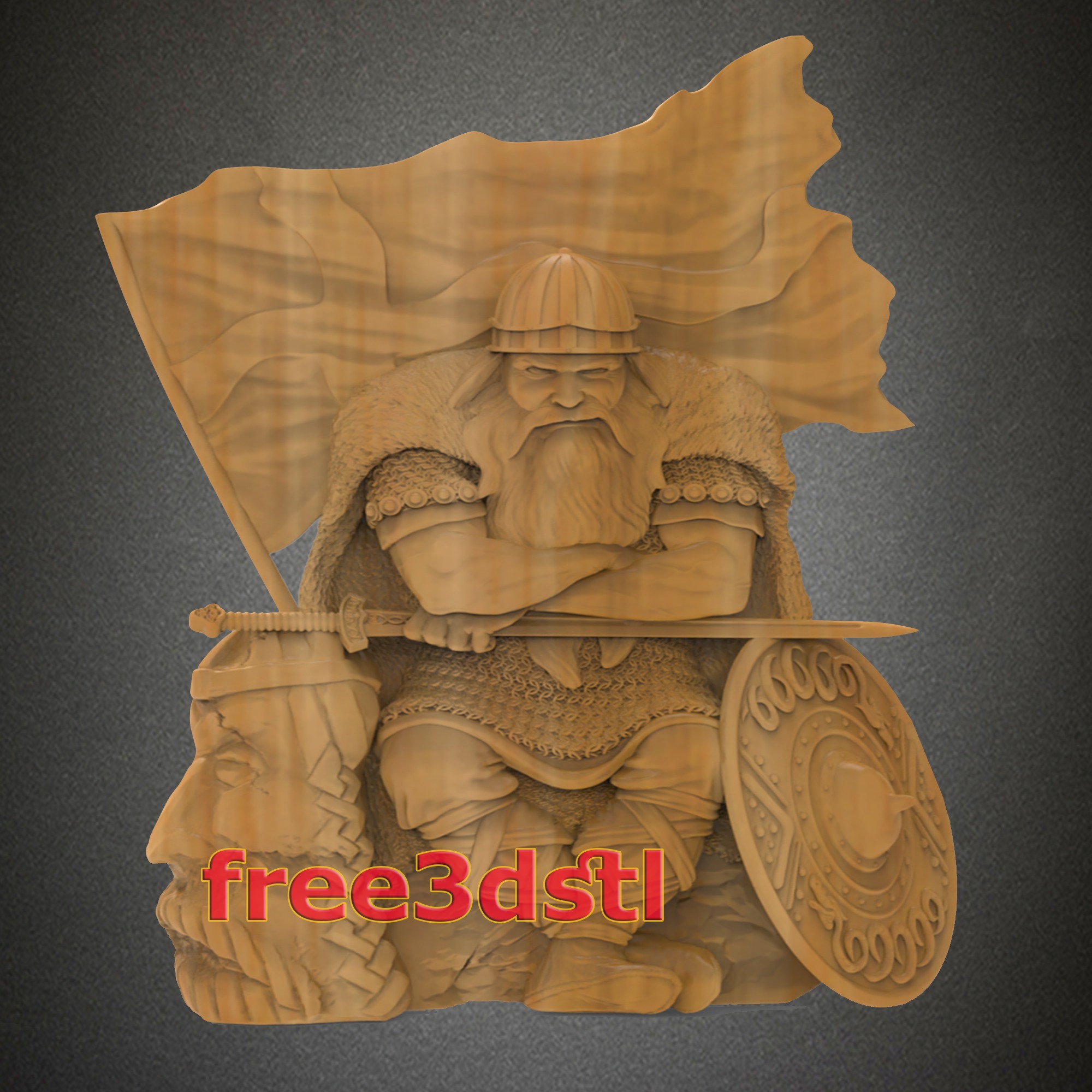 Viking warrior 3D STL Model for CNC Router free 3D model 3D printable ...