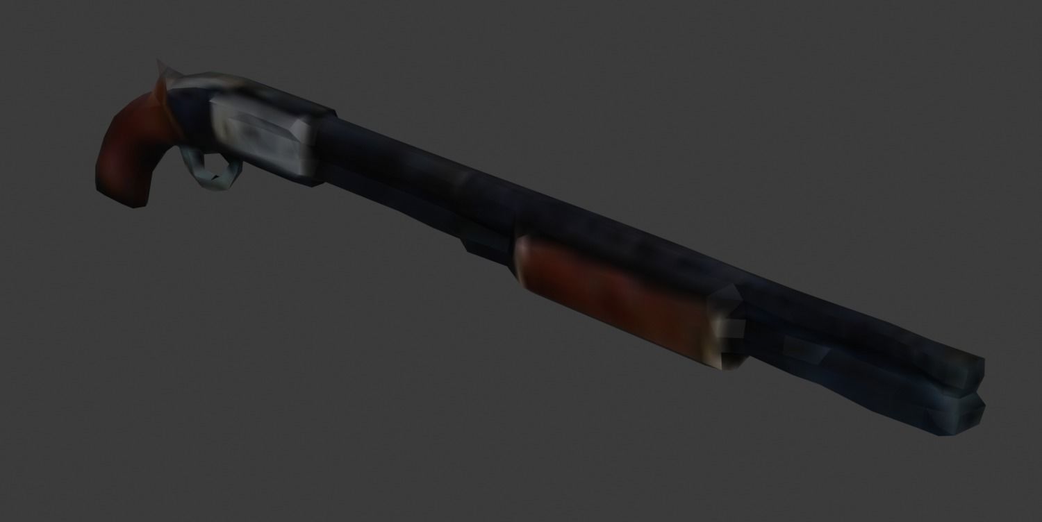 3D model Ps1 Style Low Poly Shotgun VR / AR / low-poly | CGTrader