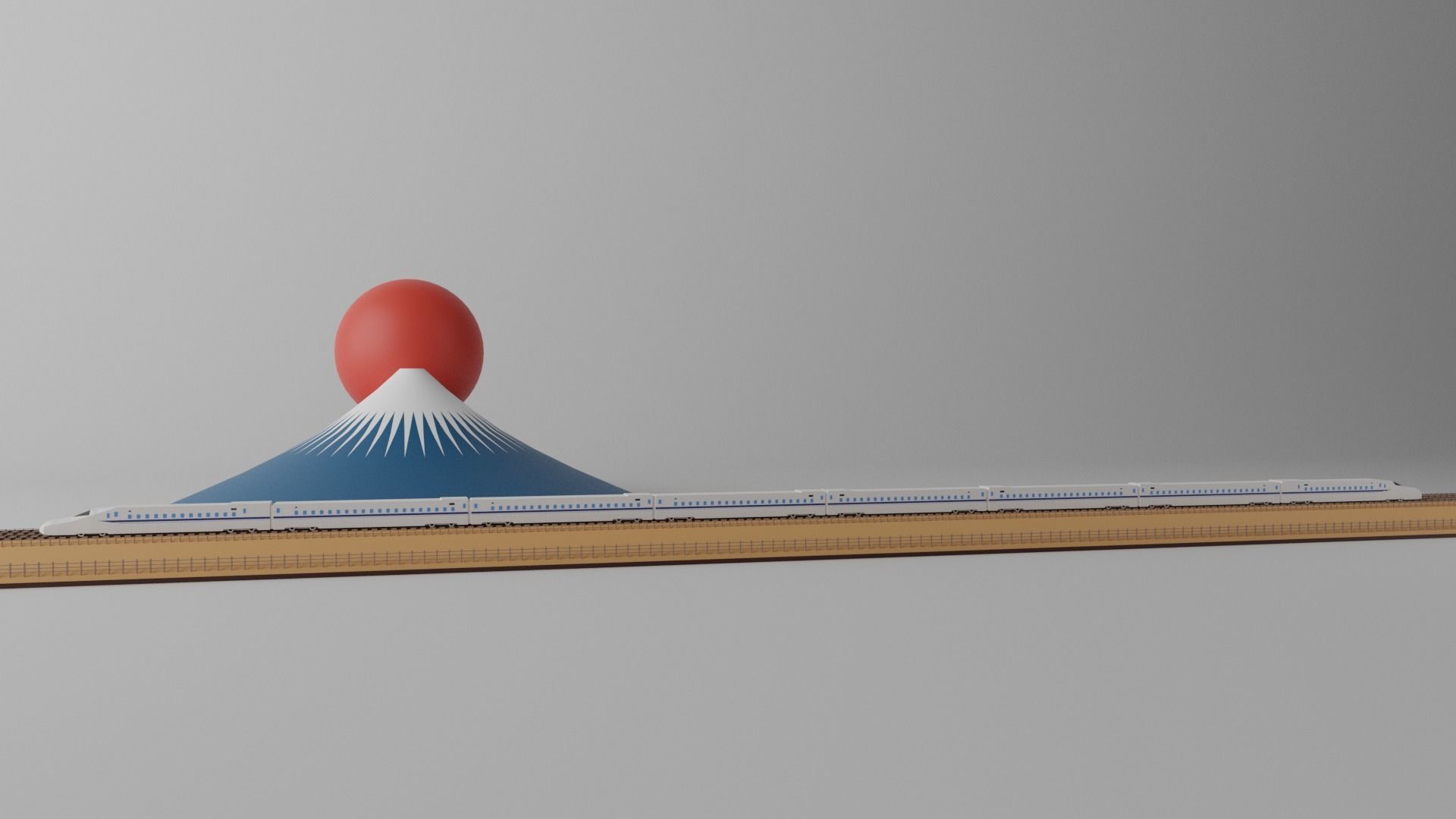 Shinkansen and Mount Fuji 3D model | CGTrader