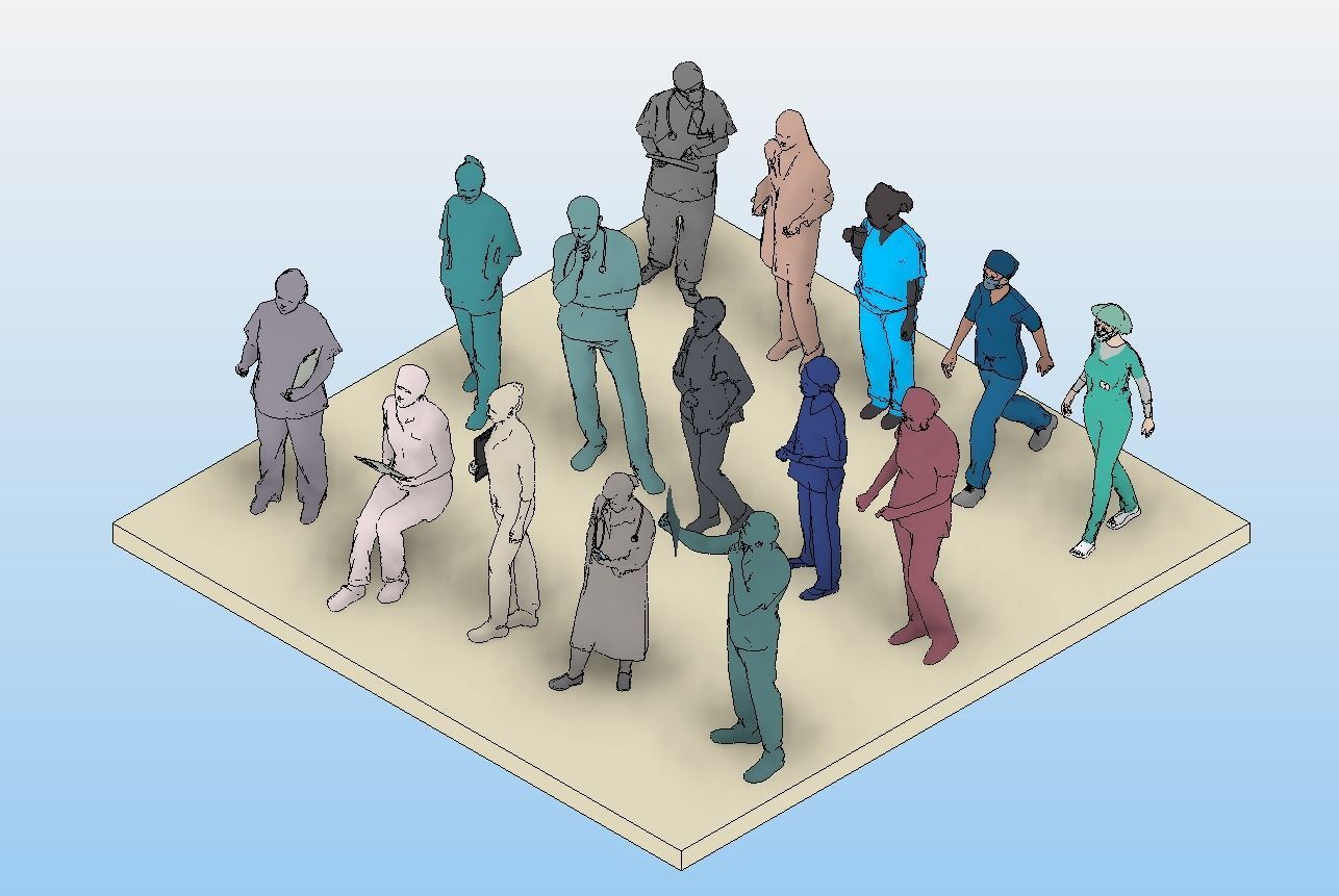 MEDICAL PERSONNEL SET IN REVIT - PERSONAL MEDICO FAMILIA REVIT 3D model ...