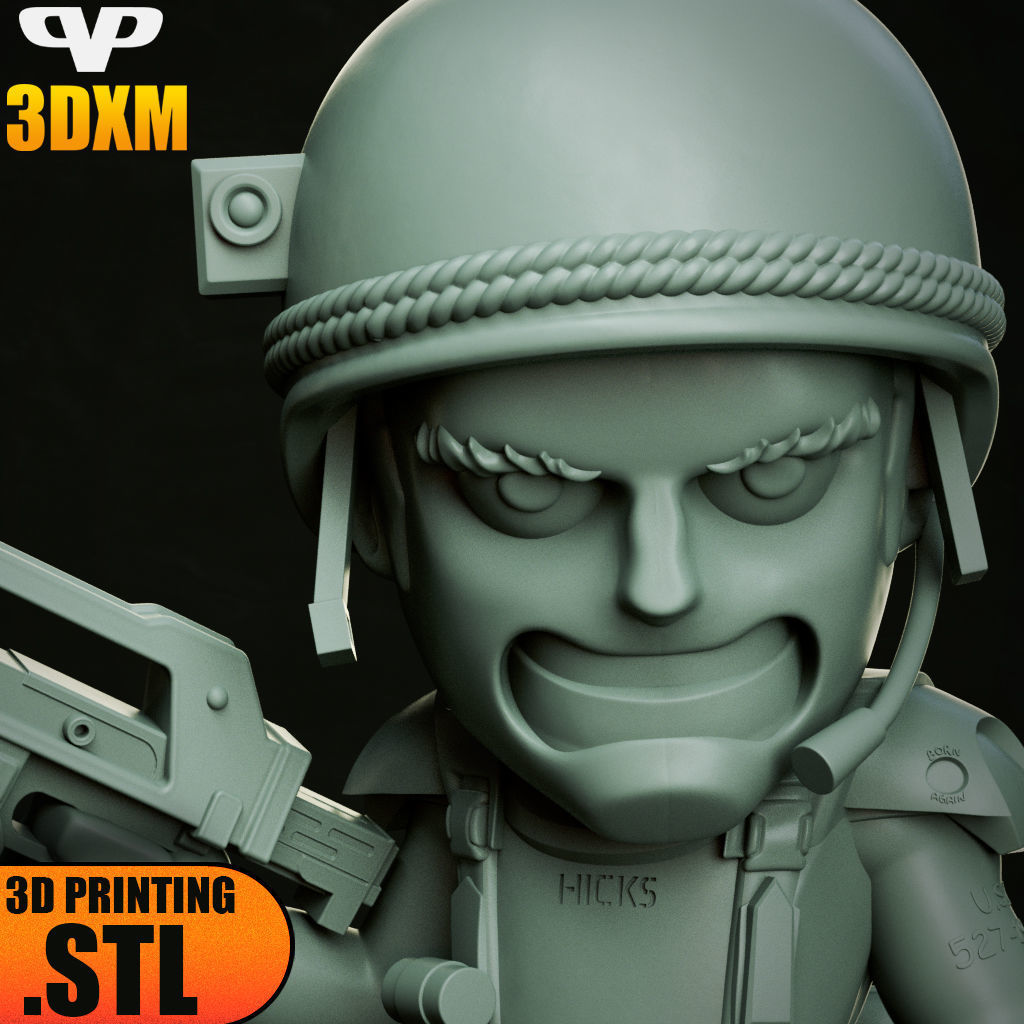 Colonial Marine Chibi STL for 3D Printing ChibiSTL 3DXM 3D model 3D ...
