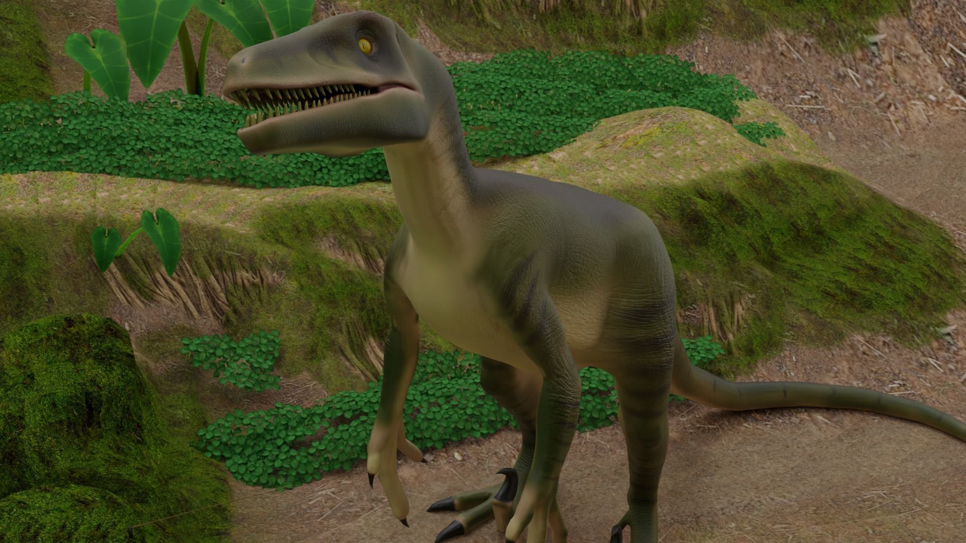 Raptor 3D Model Fully Rigged free VR / AR / low-poly 3D model animated ...