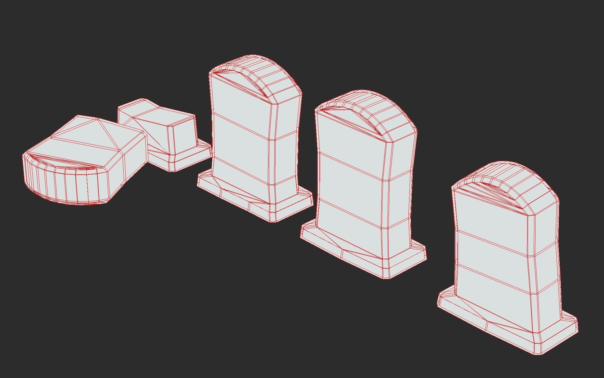 Stylized Gravestones Set Lowpoly Handpainted 3d-model free VR / AR ...