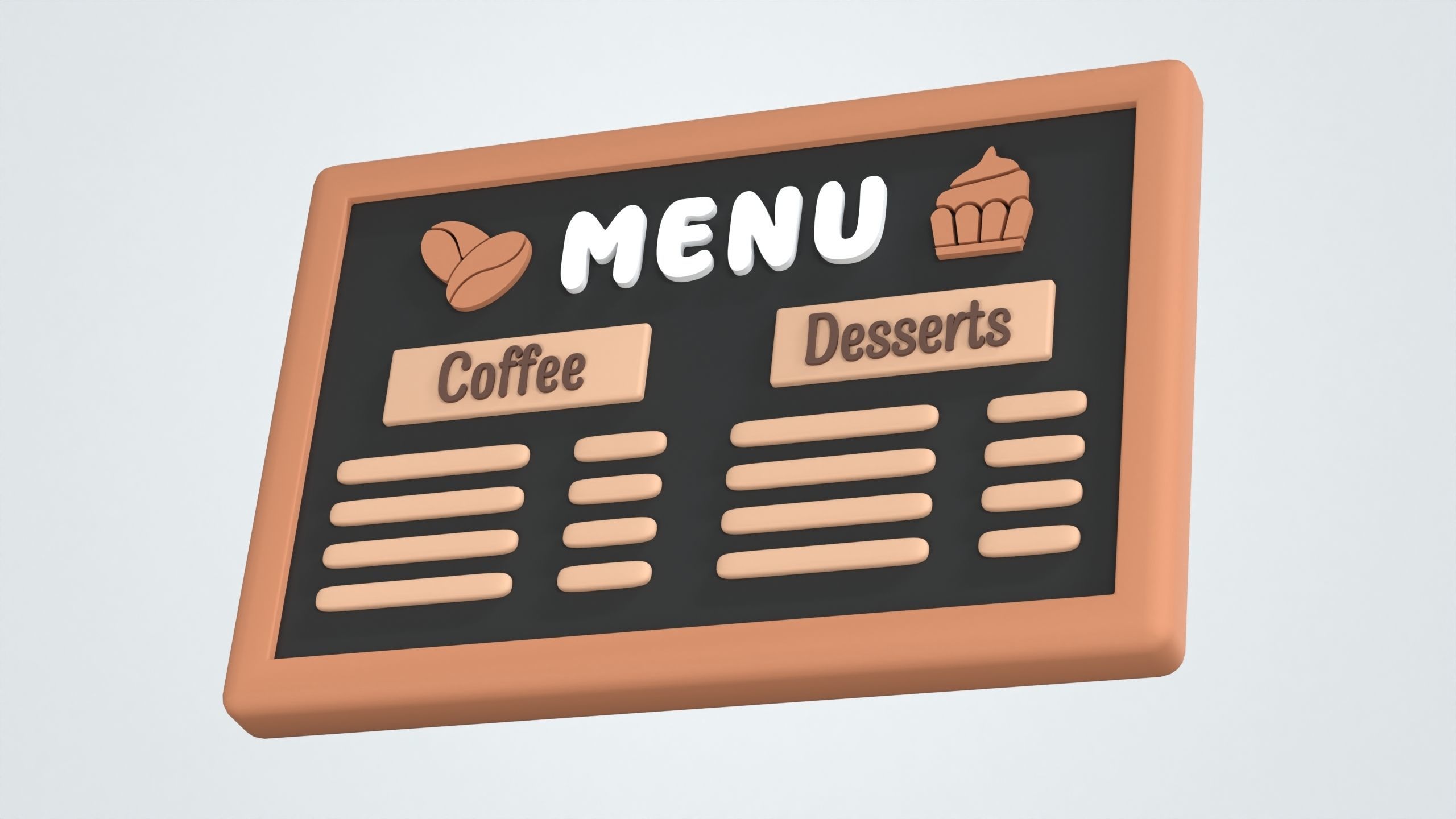Menu Board 3D Icon 3D model | CGTrader