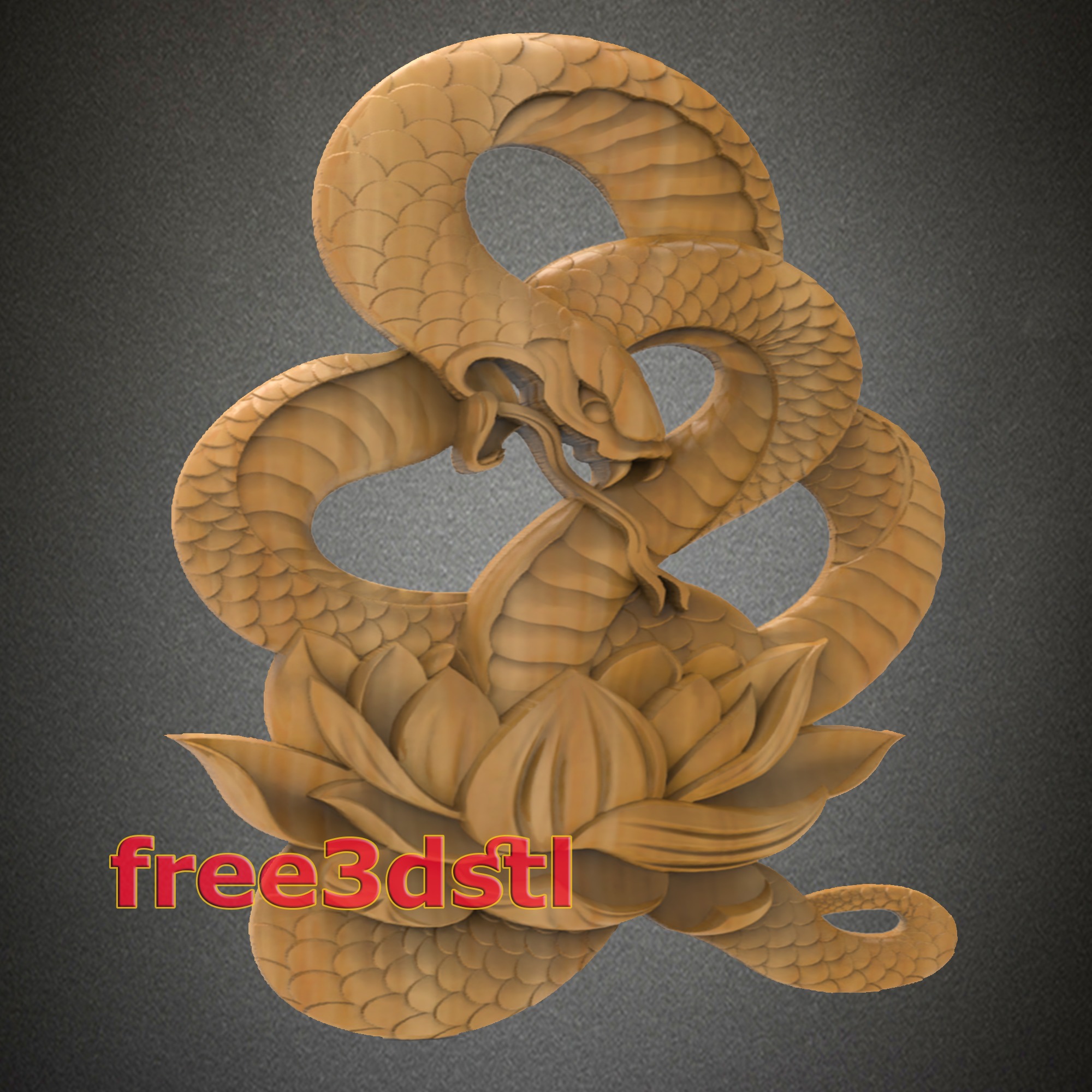 snake Lotus 3D STL Model for CNC Router free 3D model 3D printable ...