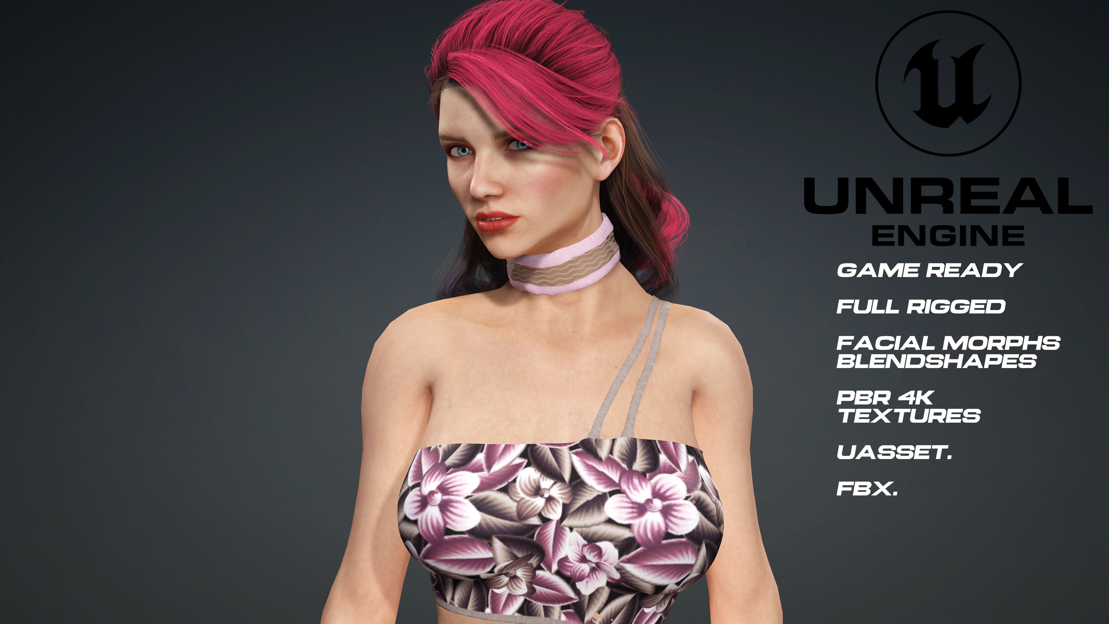 3D model Casual sexy girl - game ready - UE5 - Rigged with blendshapes VR / AR / low-poly | CGTrader