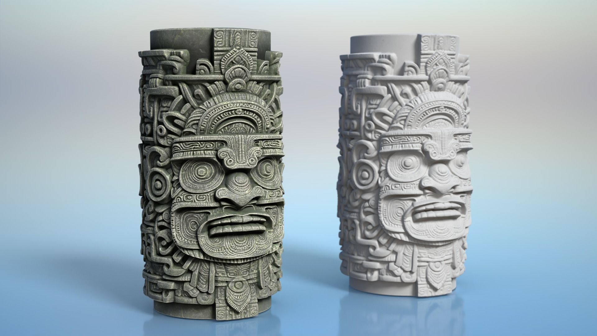 3D model Low poly Mayan Columns - 240412 VR / AR / low-poly | CGTrader