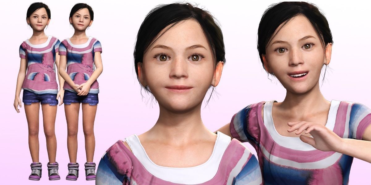 3D model Riya - little girl Low-poly kid VR / AR / low-poly | CGTrader