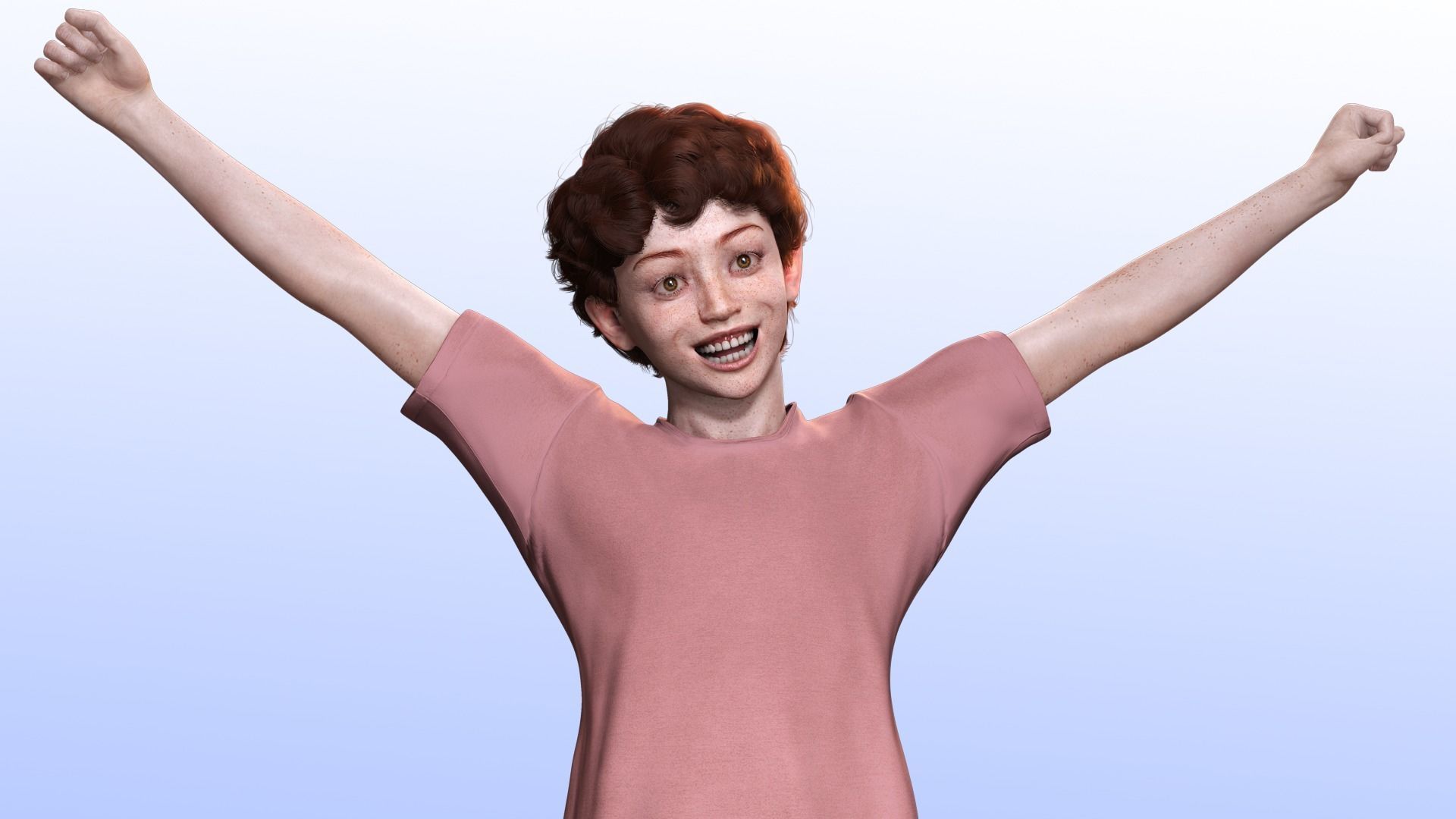 3D model Ethan - Realistic Child With Freckles kid VR / AR / low-poly ...