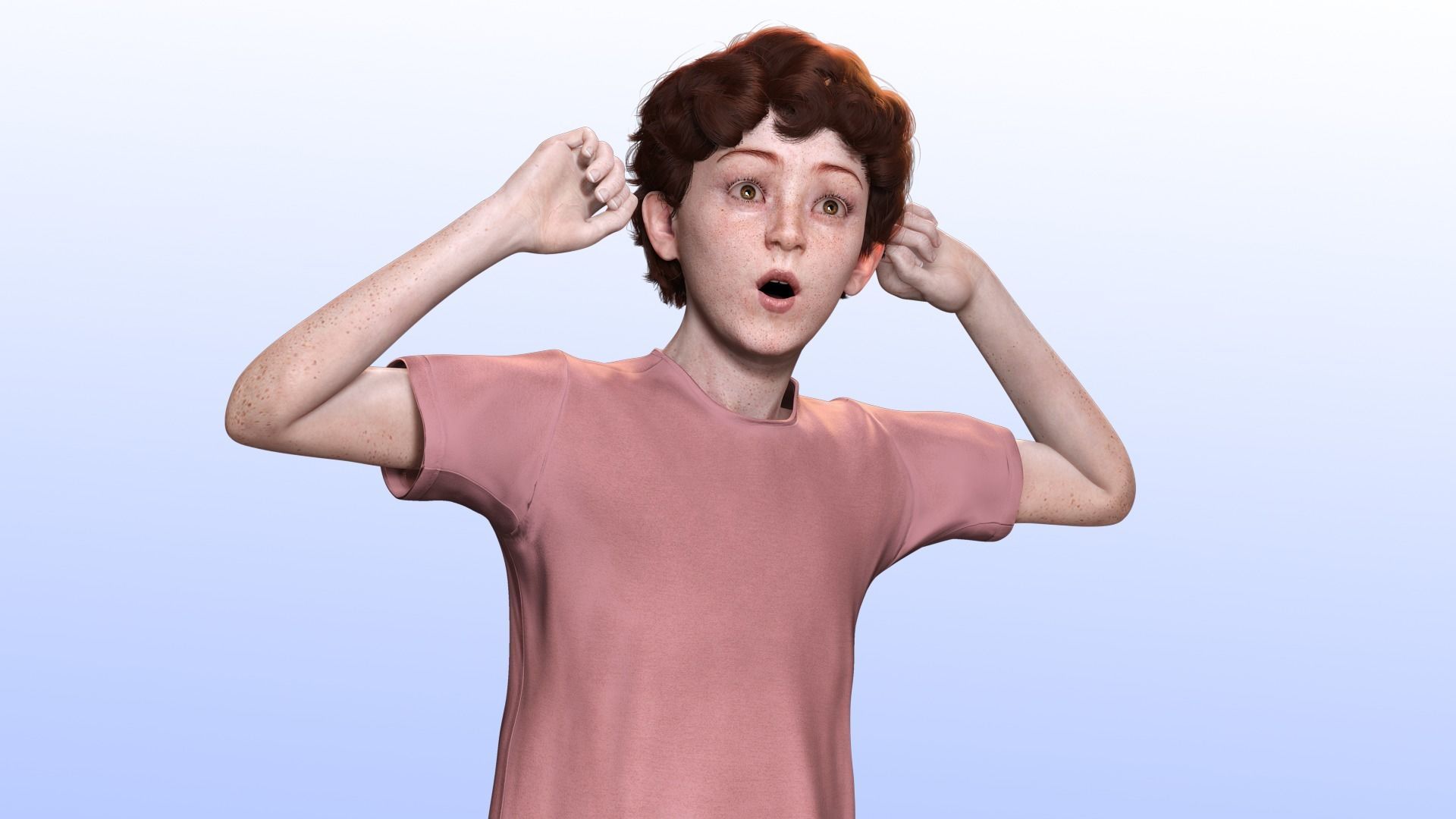 3D model Ethan - Realistic Child With Freckles kid VR / AR / low-poly ...