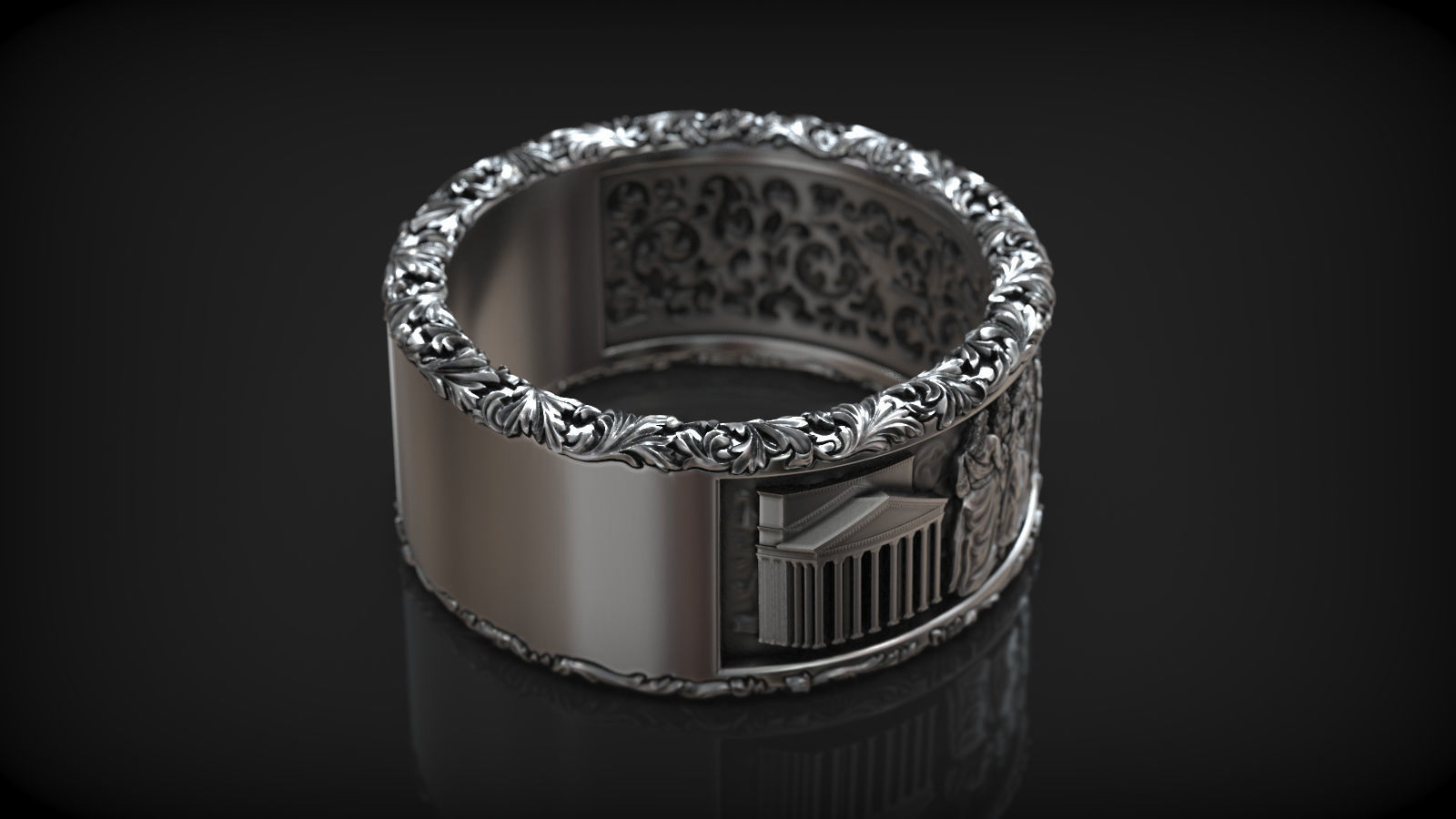Jesus Christ and Saint Peter Keys of Heaven Wedding Band 3D model 3D ...