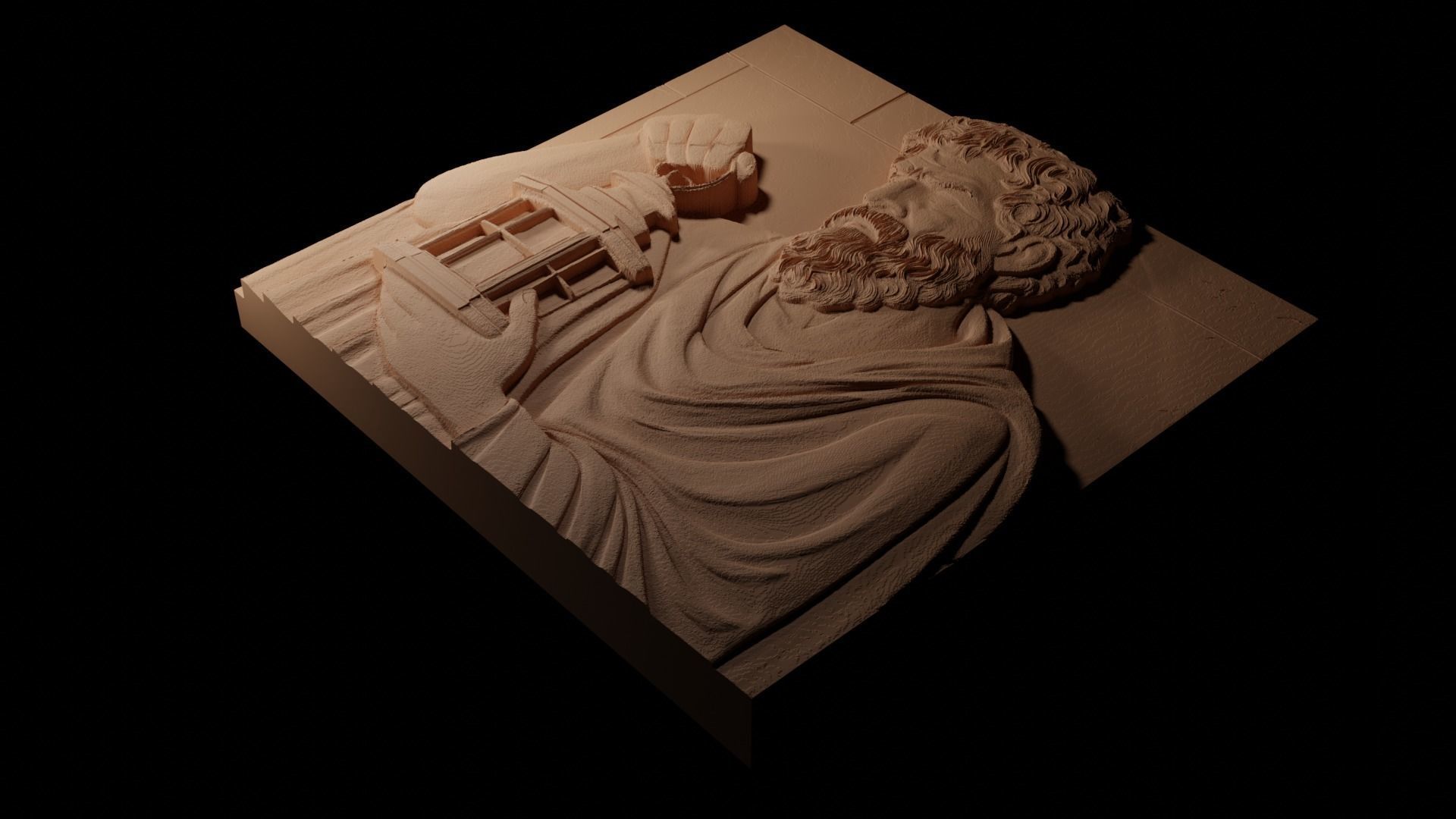 Diogenes CNC 3d Print High Relief Sand Casting 3D model 3D printable ...