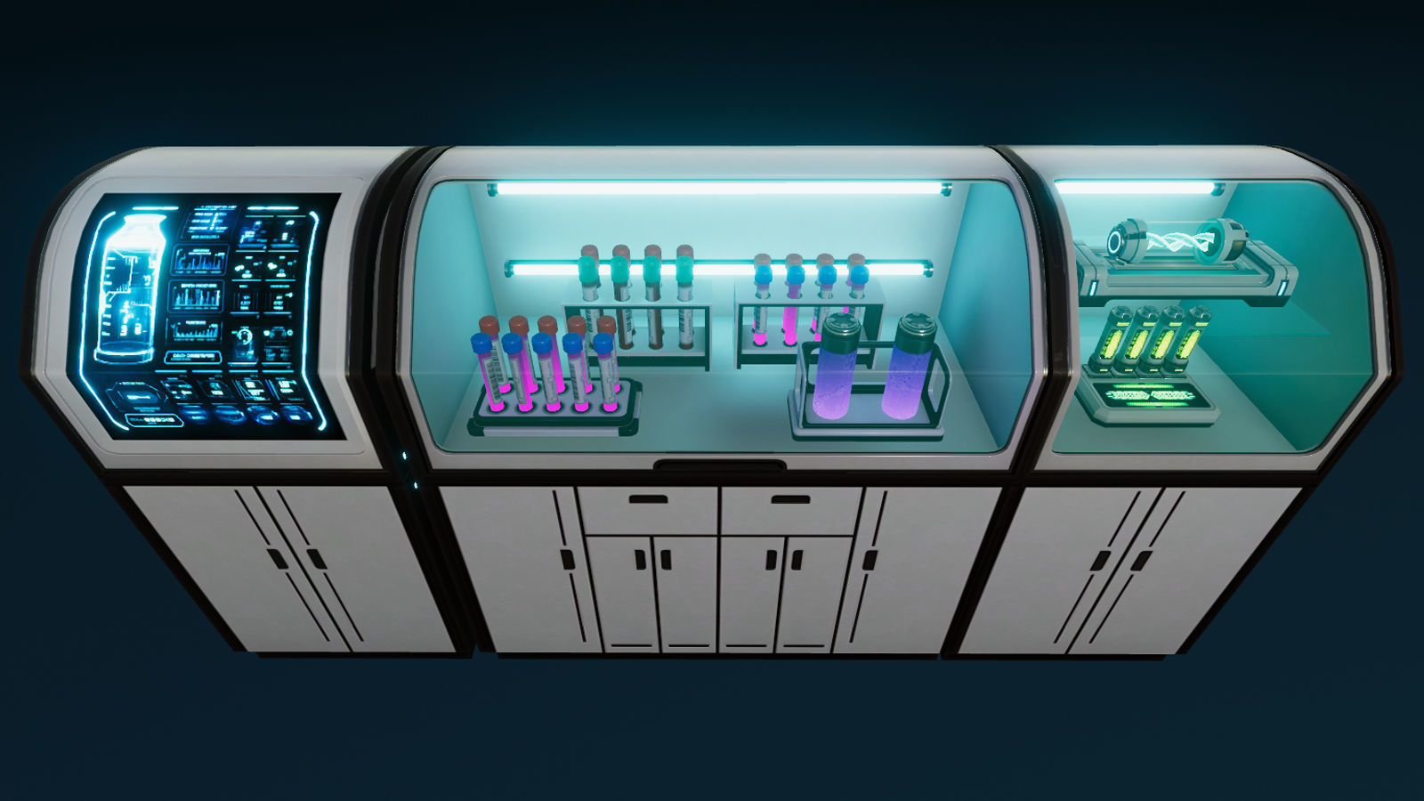 3D model Sci Fi Laboratory Props VR / AR / low-poly | CGTrader