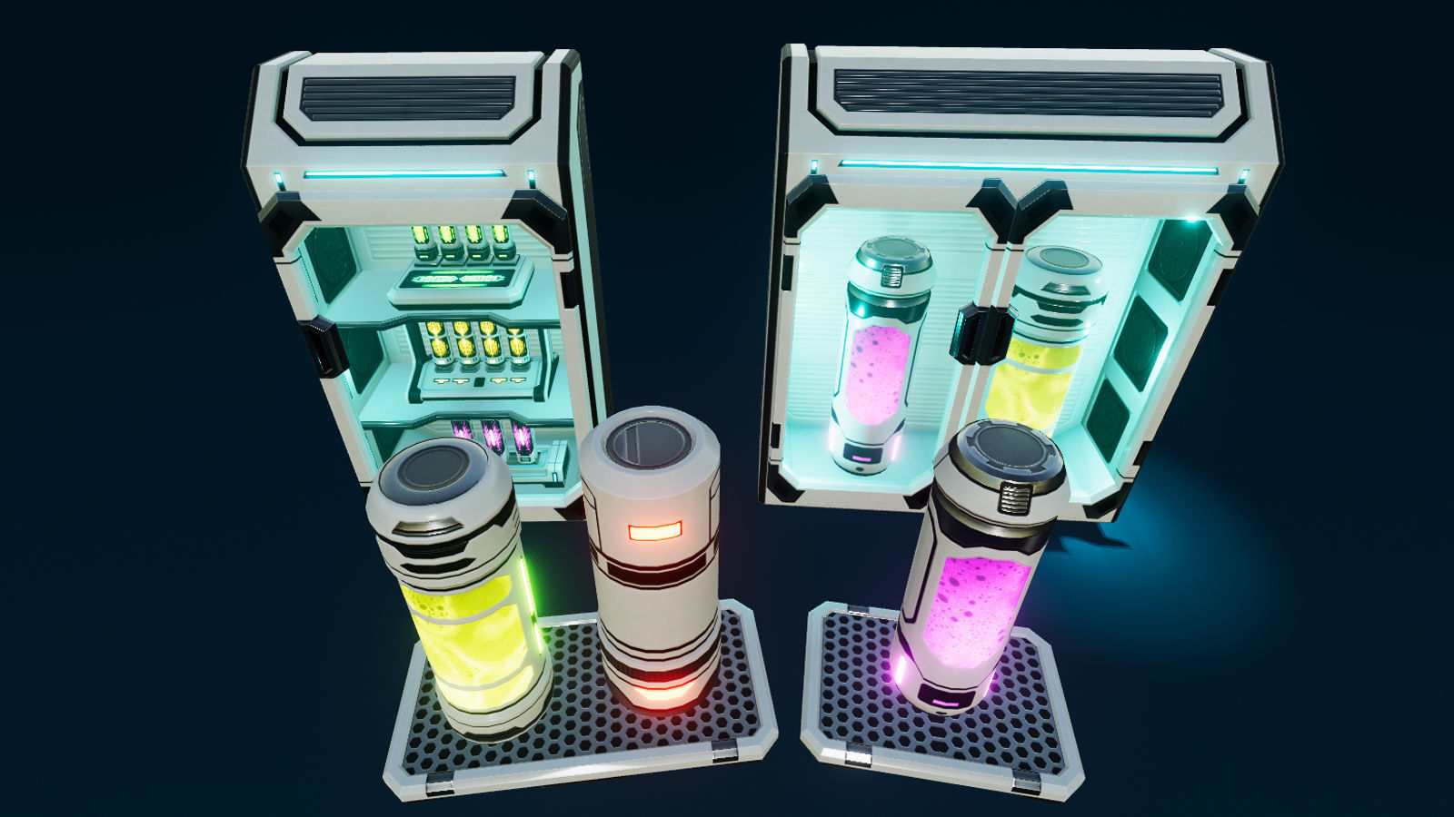 3D model Sci Fi Laboratory Props VR / AR / low-poly | CGTrader