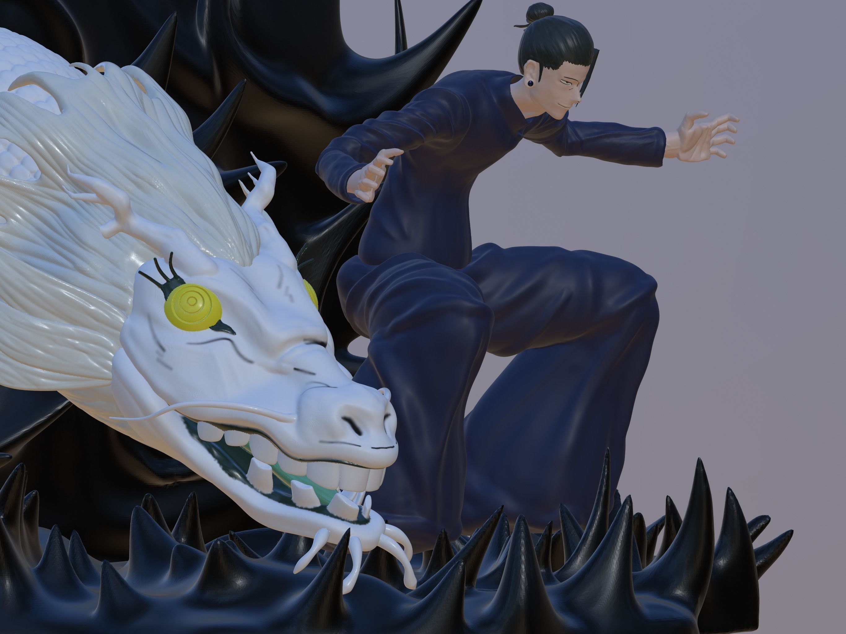 JUJUTSU KAISEN GETO SUGURU DRAGON DIORAMA 3D PRINT MODEL FIGURE 3D ...