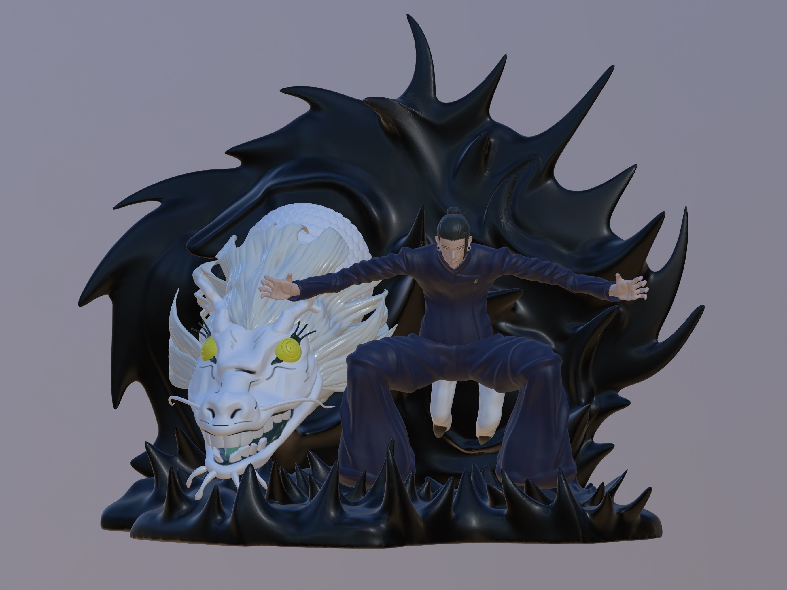 JUJUTSU KAISEN GETO SUGURU DRAGON DIORAMA 3D PRINT MODEL FIGURE 3D ...