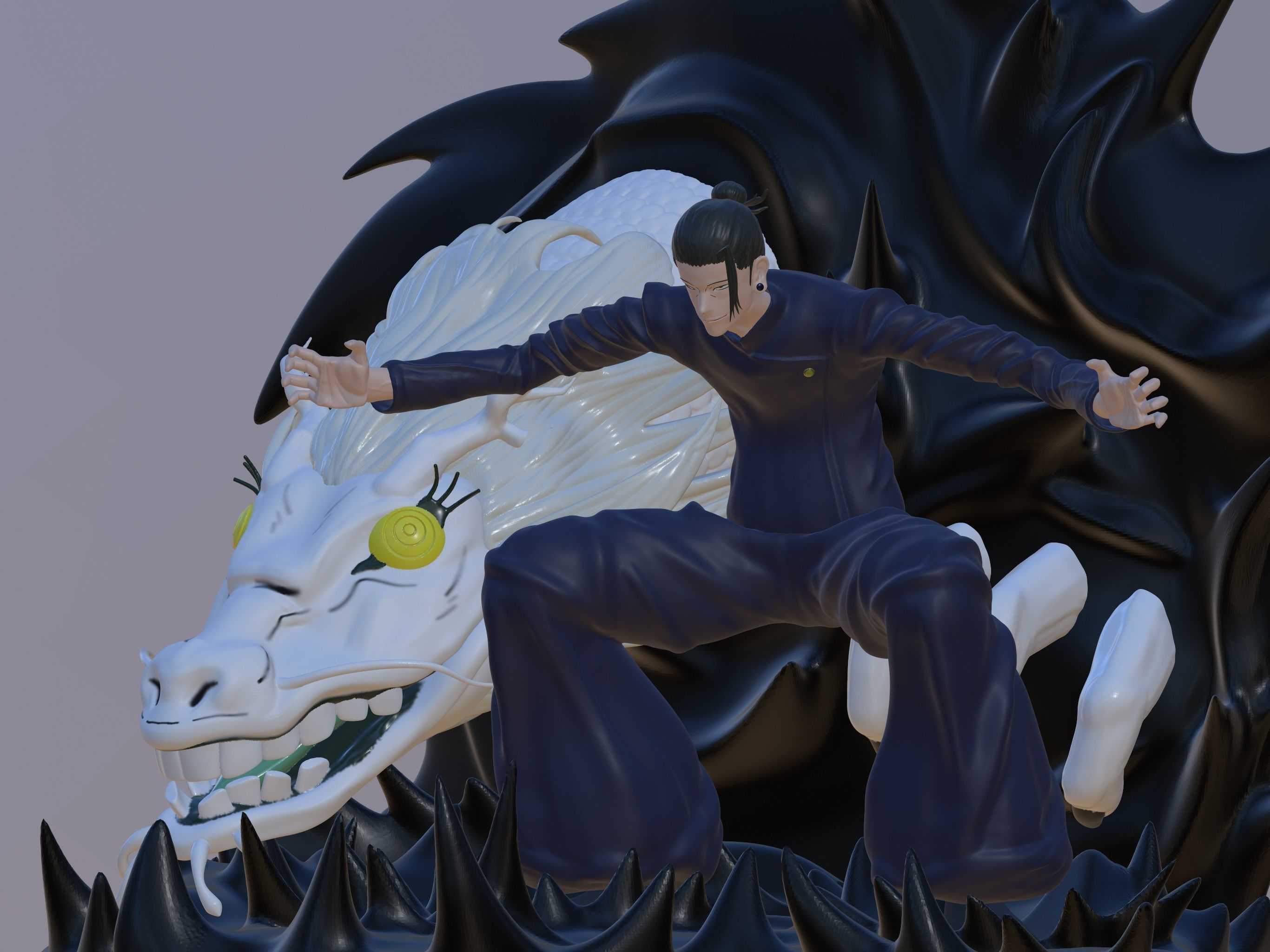 JUJUTSU KAISEN GETO SUGURU DRAGON DIORAMA 3D PRINT MODEL FIGURE 3D ...