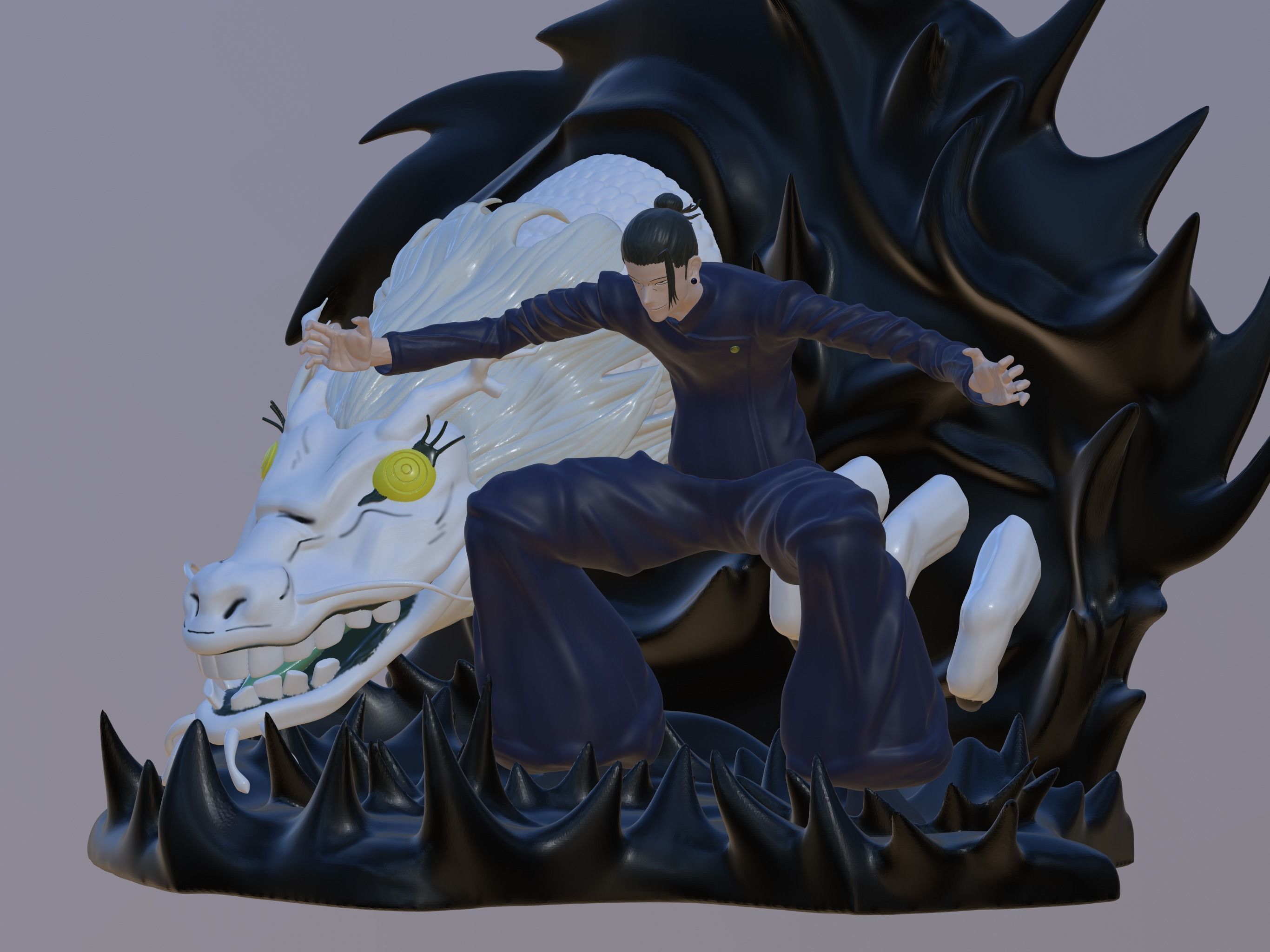 JUJUTSU KAISEN GETO SUGURU DRAGON DIORAMA 3D PRINT MODEL FIGURE 3D ...