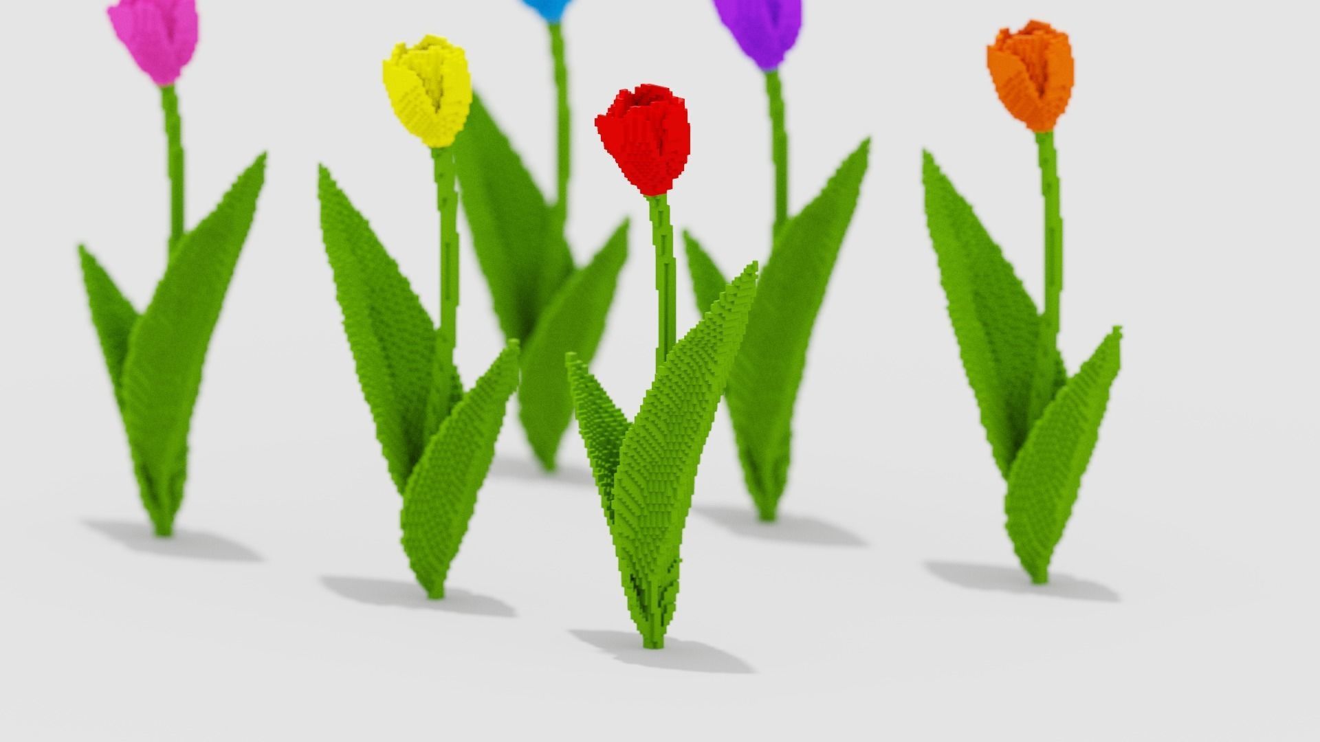 3D model Minecraft Tulip Flowers VR / AR / low-poly | CGTrader