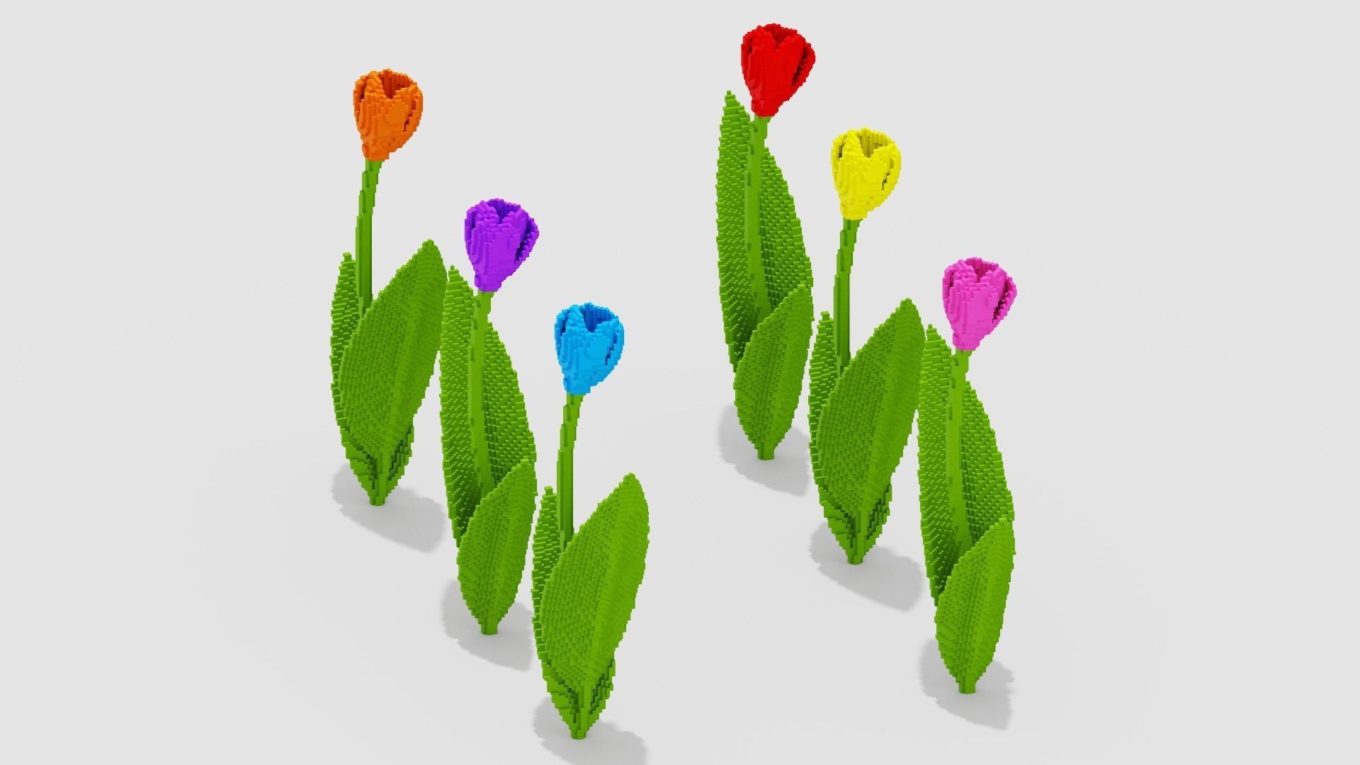 3D model Minecraft Tulip Flowers VR / AR / low-poly | CGTrader