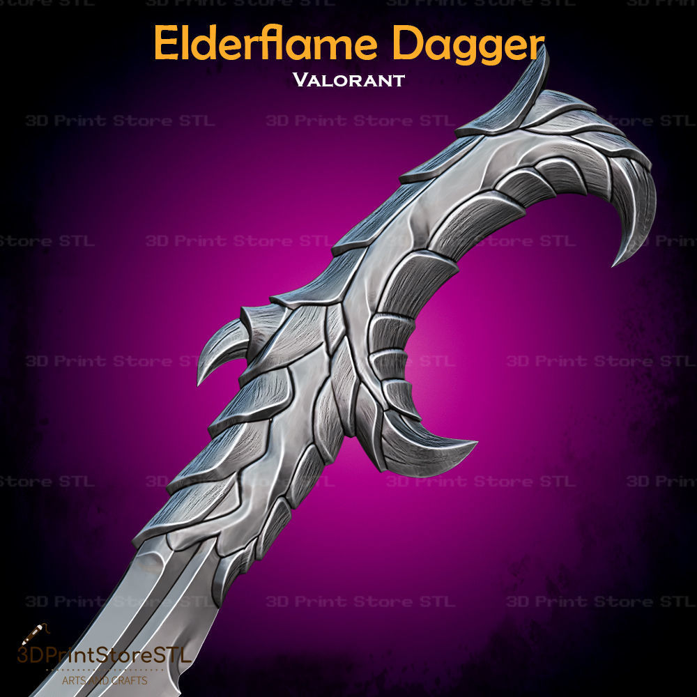 Elderflame Dagger Cosplay Valorant - STL File 3D model 3D printable ...