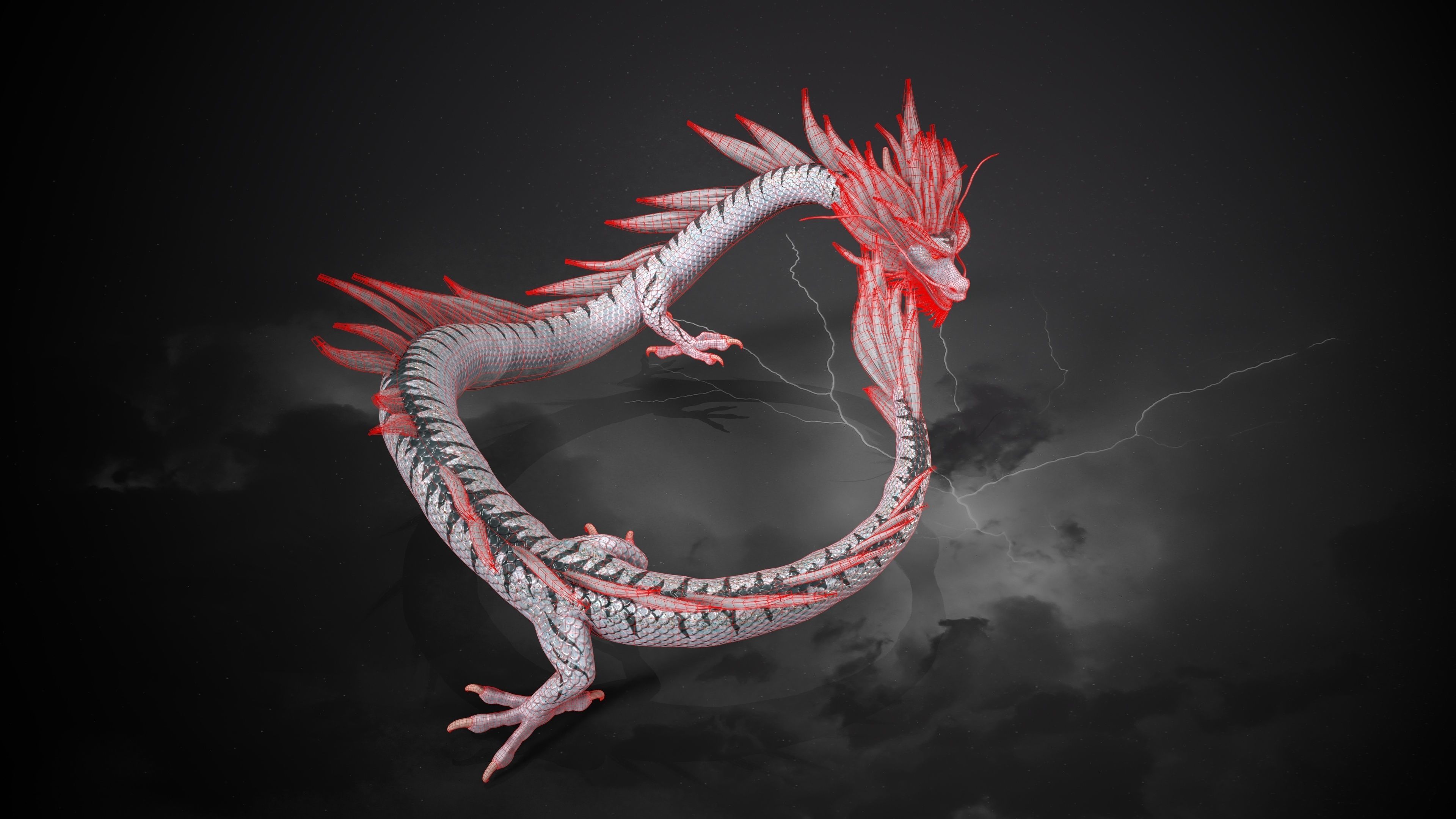 3D model Chinese dragon loong VR / AR / low-poly rigged animated | CGTrader