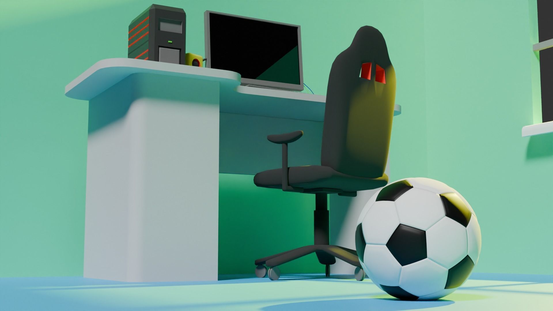 Low Poly PC Room free VR / AR / low-poly 3D model | CGTrader