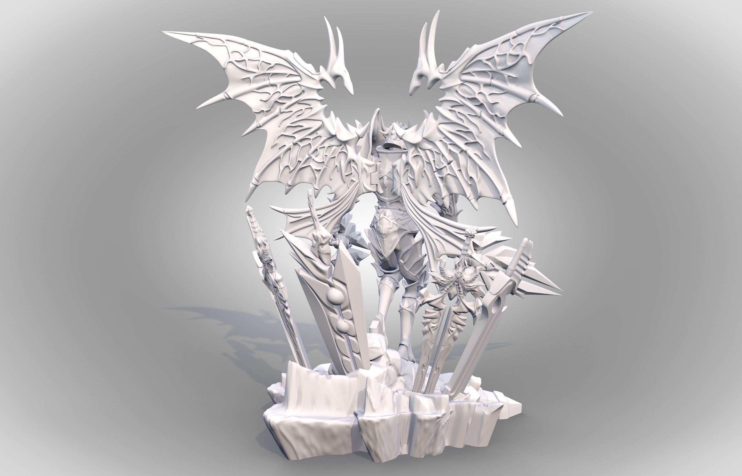 Dark knight Mu-online - red dragon armor set 3D model 3D printable ...