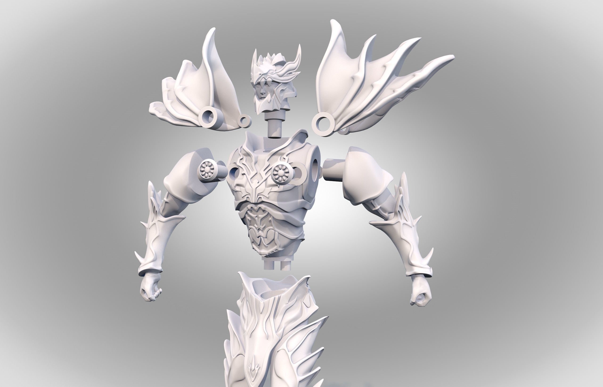 Dark knight Mu-online - red dragon armor set 3D model 3D printable ...