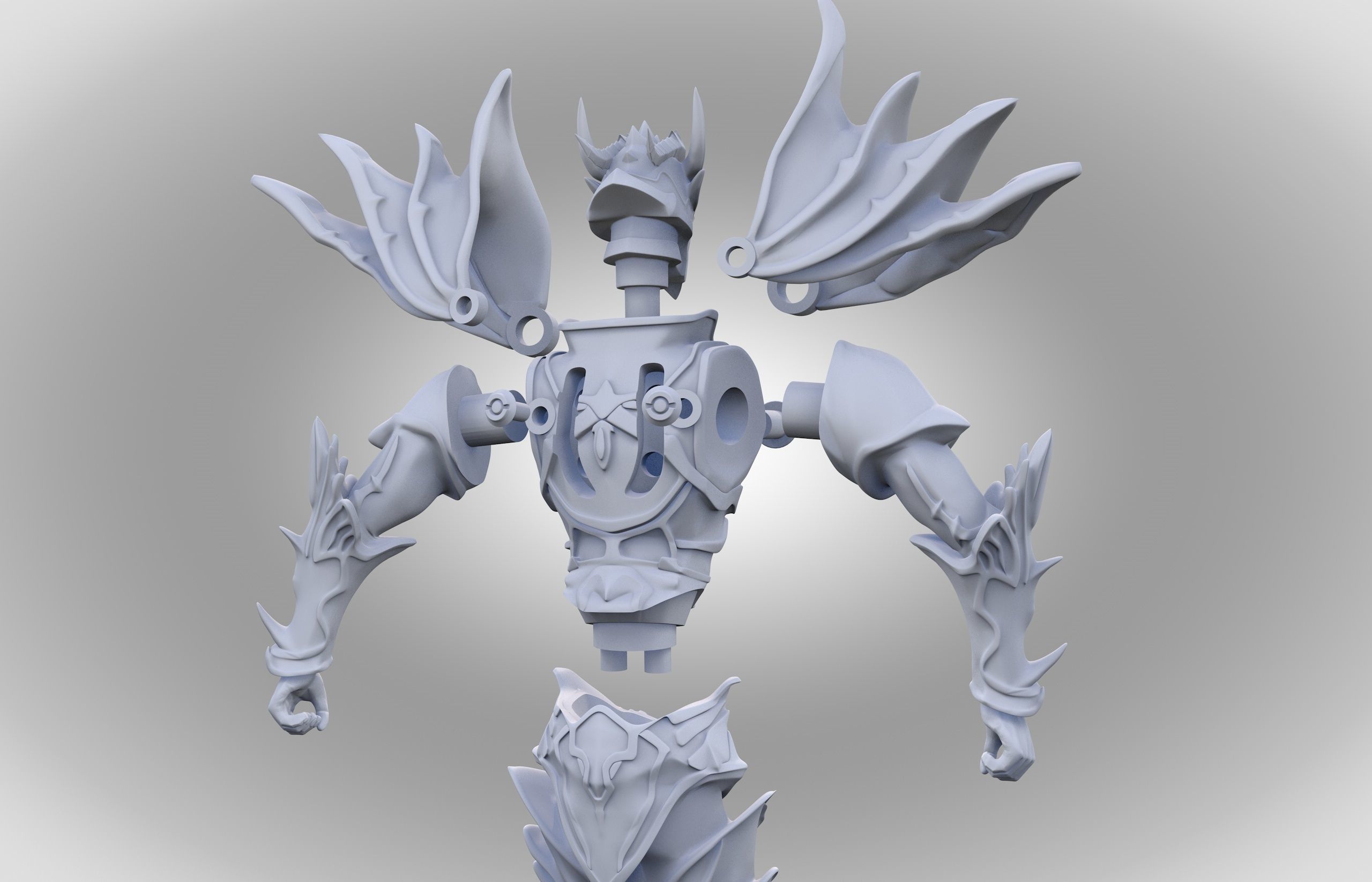 Dark knight Mu-online - red dragon armor set 3D model 3D printable ...