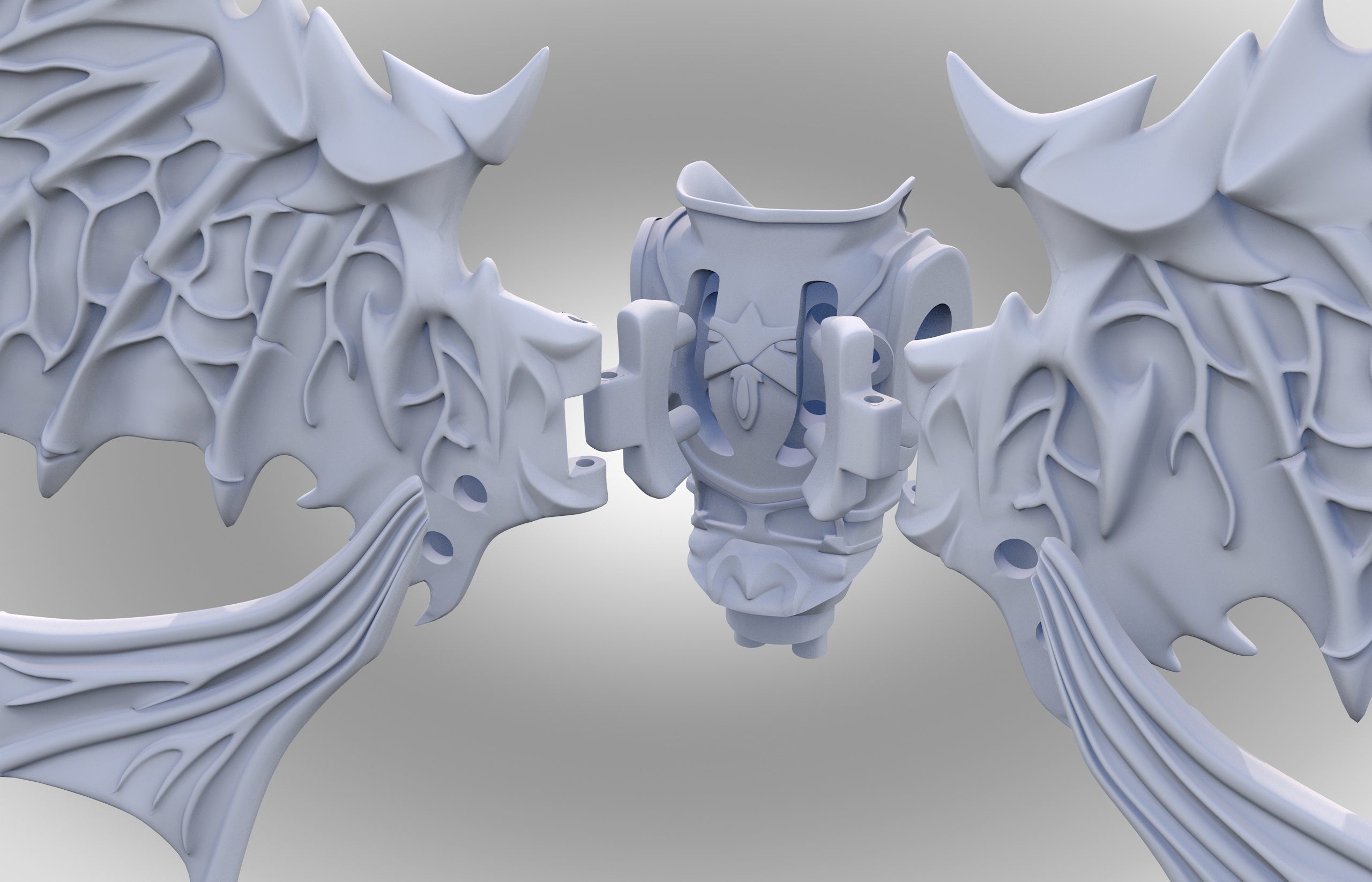 Dark knight Mu-online - red dragon armor set 3D model 3D printable ...