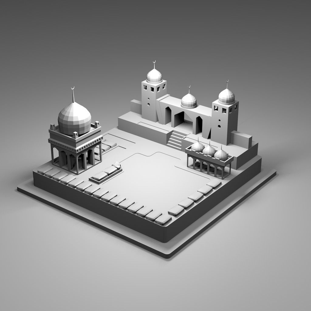 Arabic Eastern Islamic Palace with Masjid 3D model | CGTrader