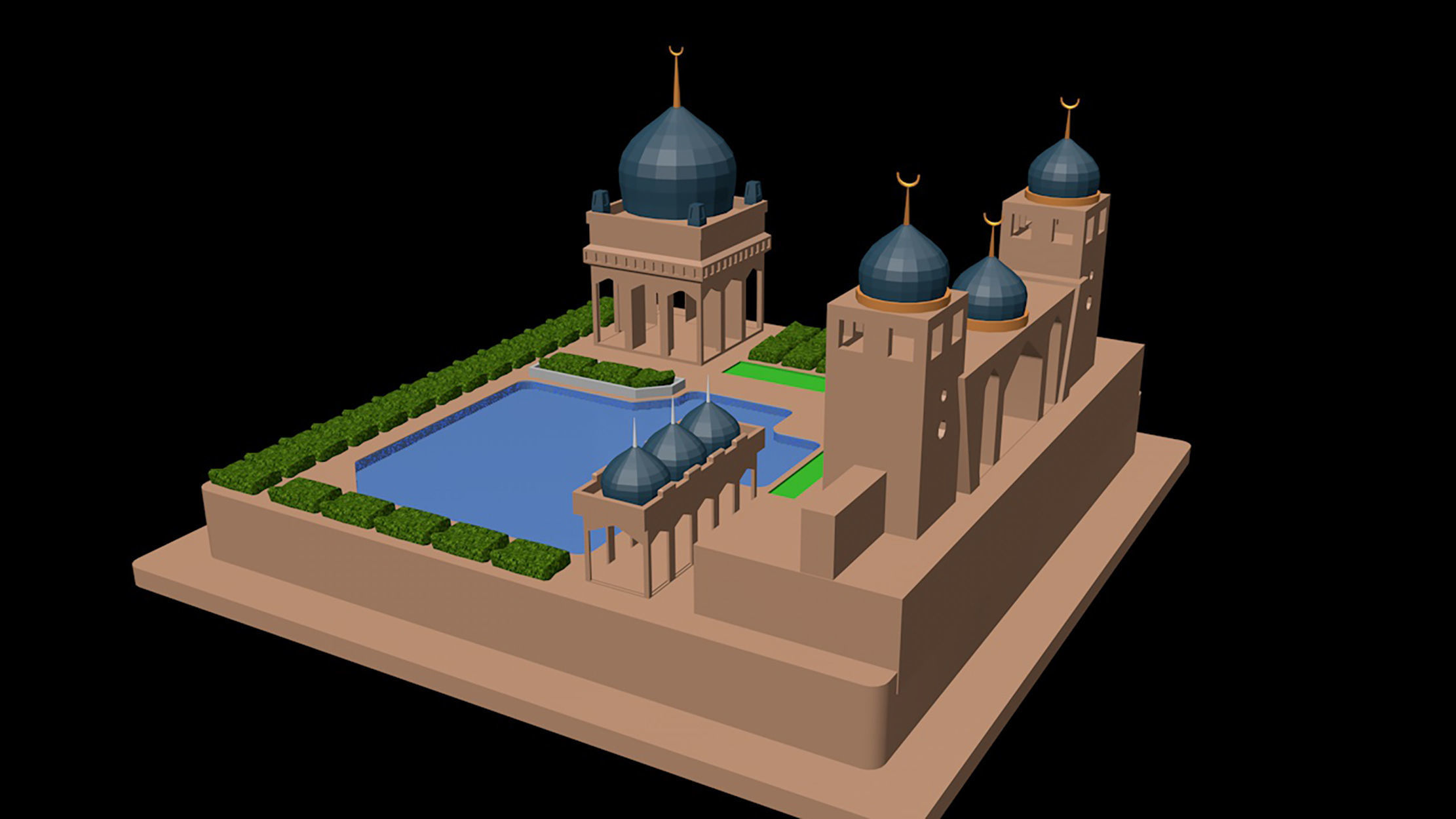 Arabic Eastern Islamic Palace with Masjid 3D model | CGTrader
