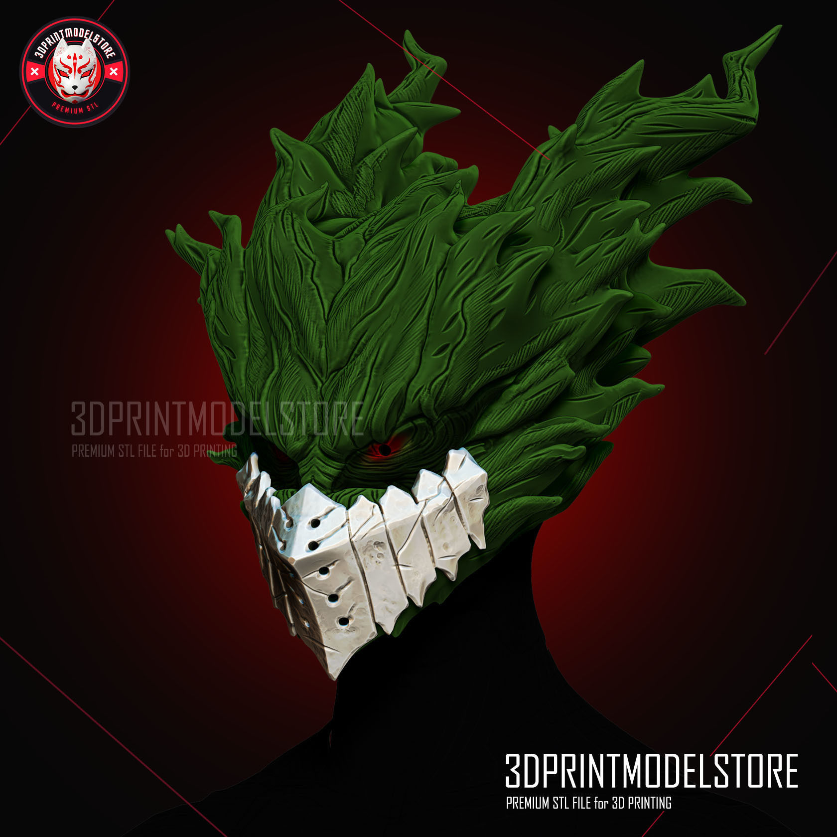 Deku Dark Mode Mask - My Hero Academia Dark Deku Cosplay Helmet 3D ...
