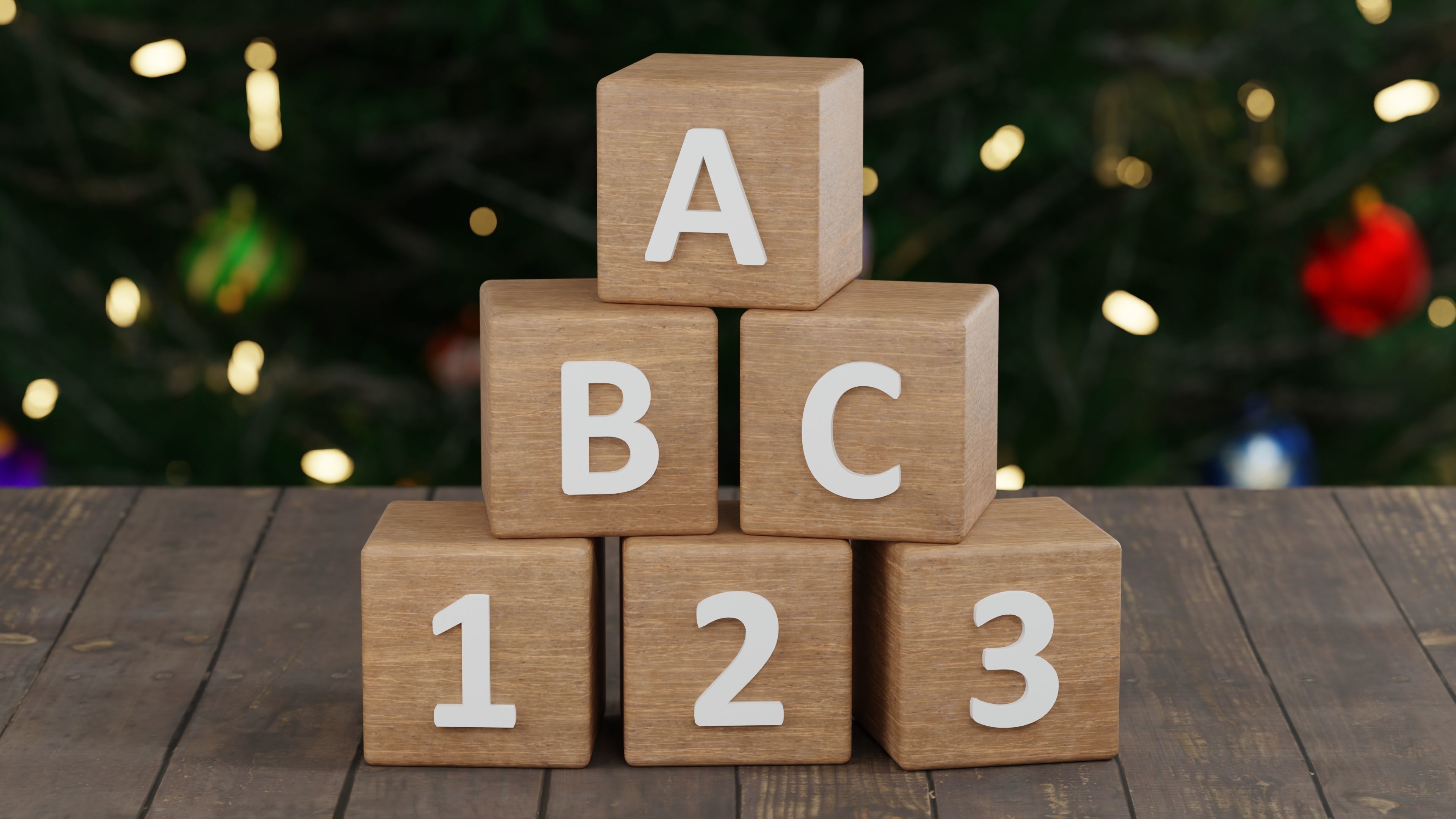 Wooden Minimal Alphabet and Number Blocks 3D model | CGTrader